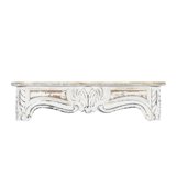 DecMode 36" x 6" Distressed 1-Tier White Scroll Wall Shelf - Walmart.com