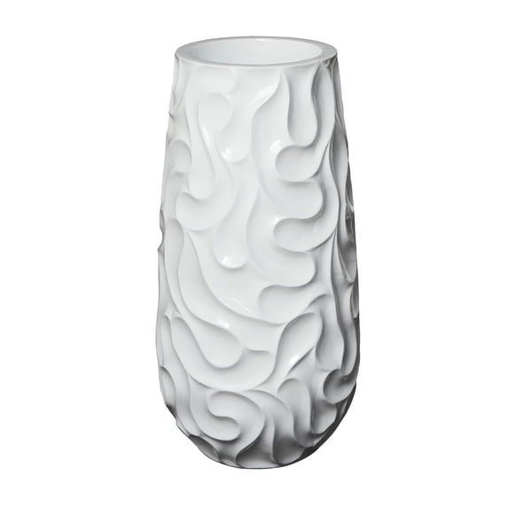 DecMode 37" Wave Inspired Textured White Resin Vase - Walmart.com
