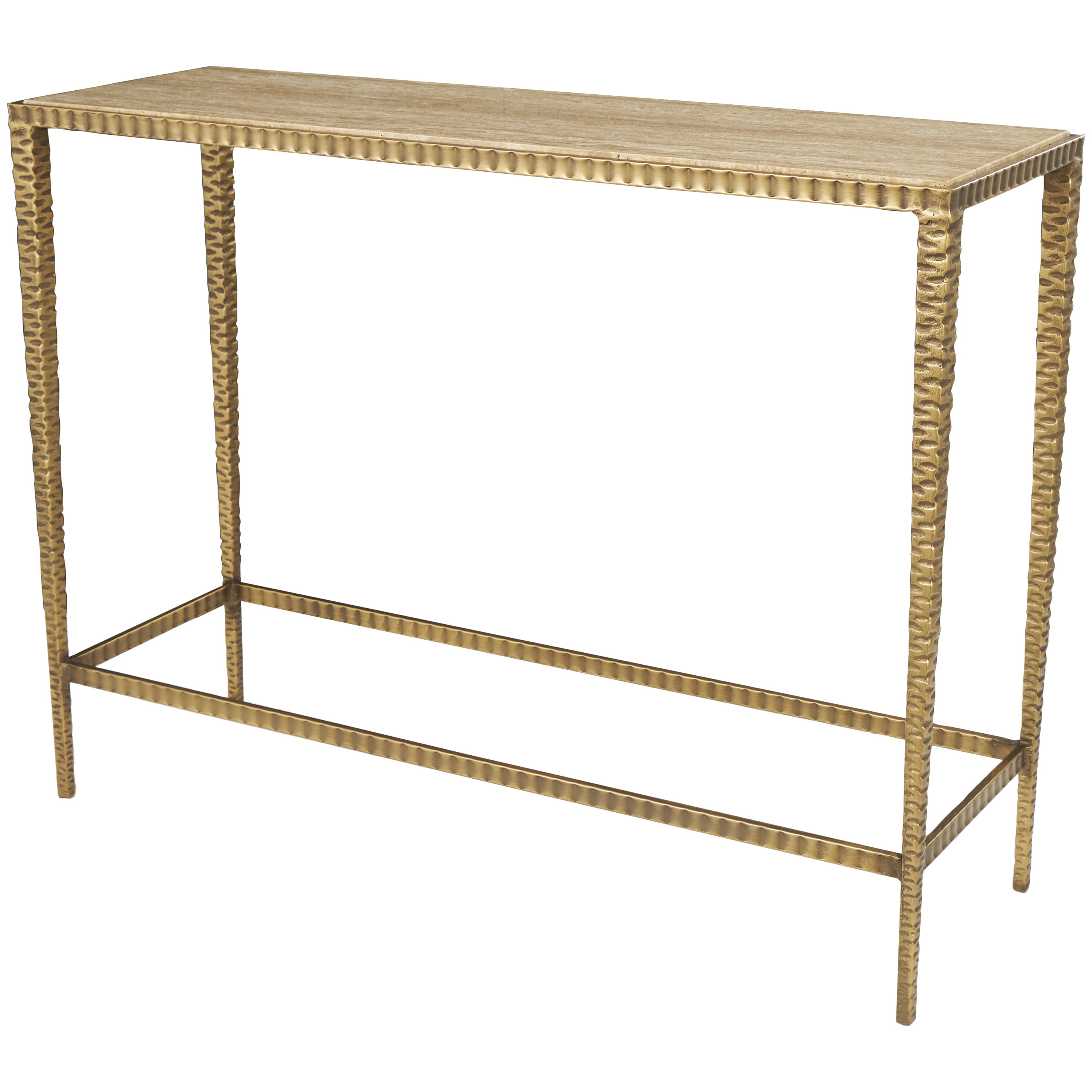 DecMode 37" x 28" Gold Wood Console Table with Gold Metal Legs, 1-Piece ...