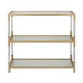 DecMode Gold Metal Console Table - 36 Glass Top - Walmart.com