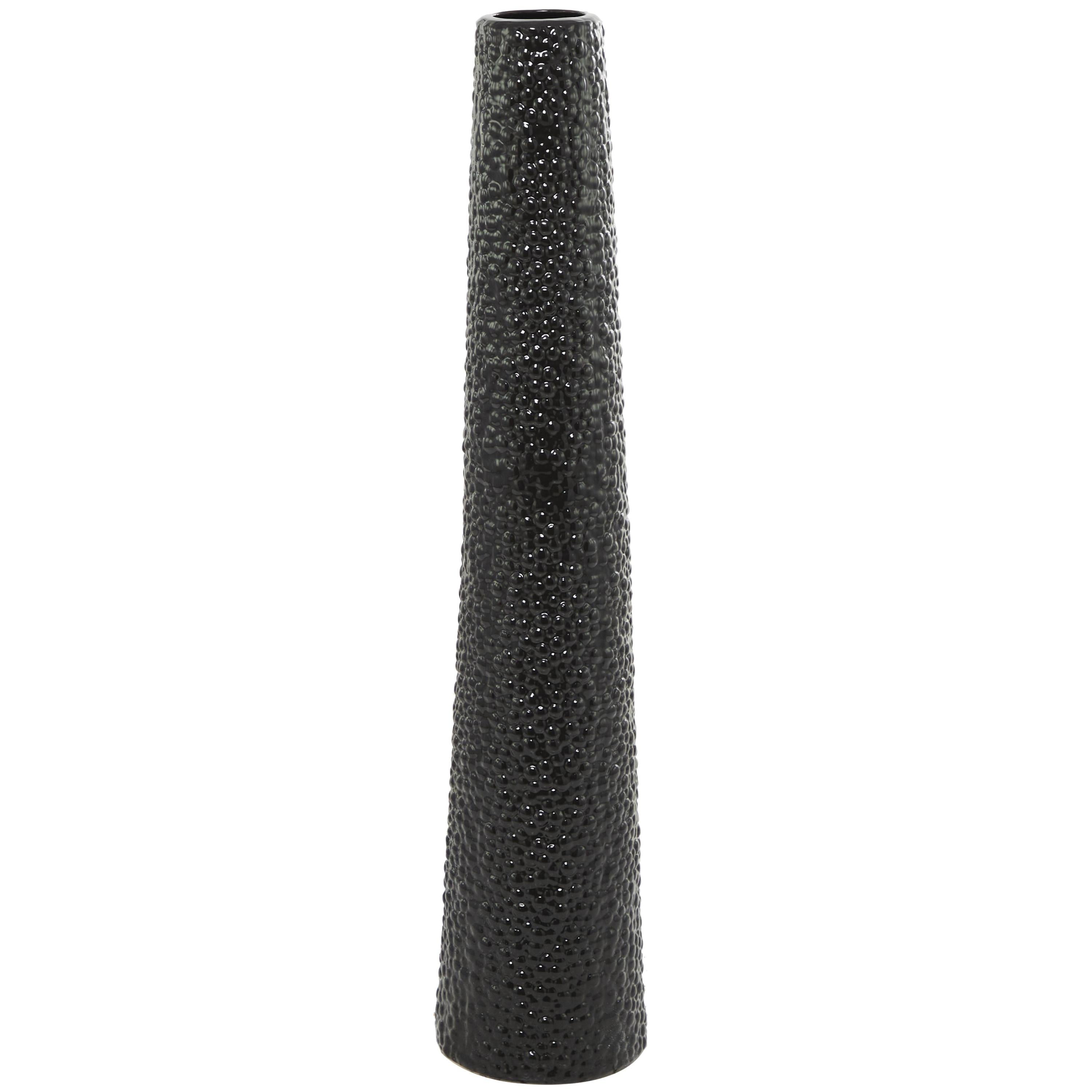 DecMode 39" Tall Black Ceramic Vase with Bubble Texture - Walmart.com