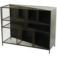 DecMode 40" x 32" Black Metal 9 Storage Cupboard Console Table, 1-Piece ...