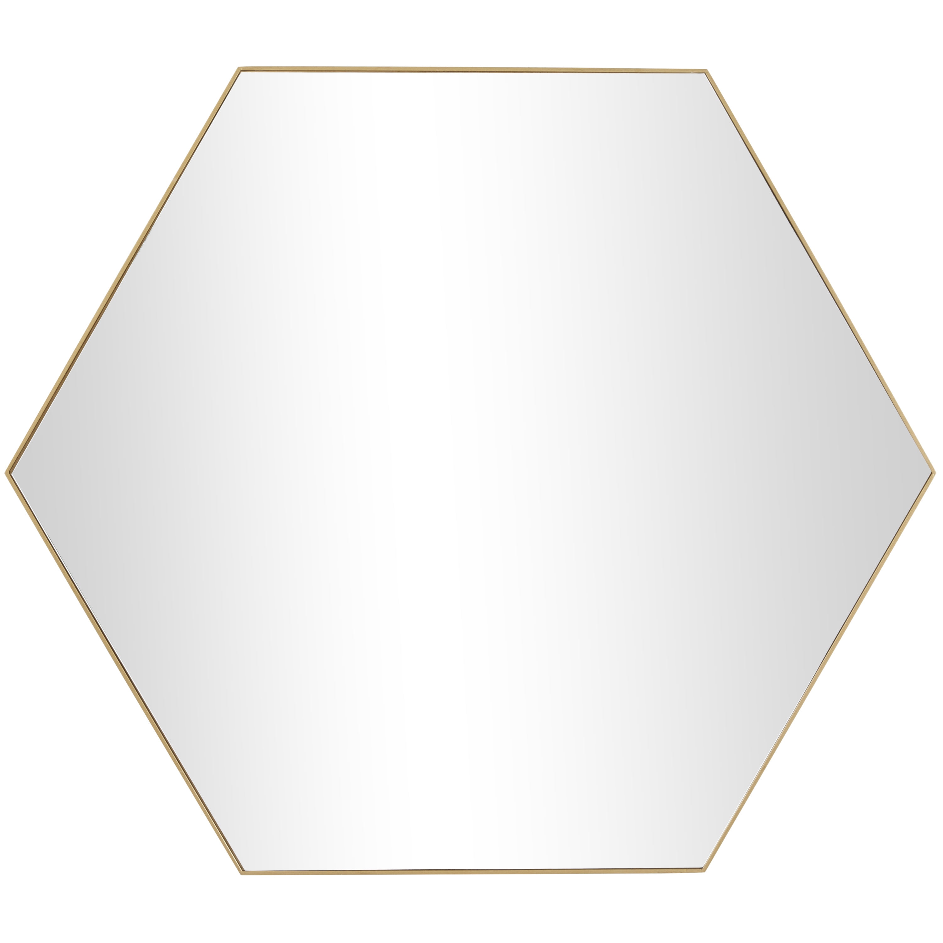 Free Shipping! DecMode 40x35 Gold Hexagon Wall Mirror with Minimalistic ...