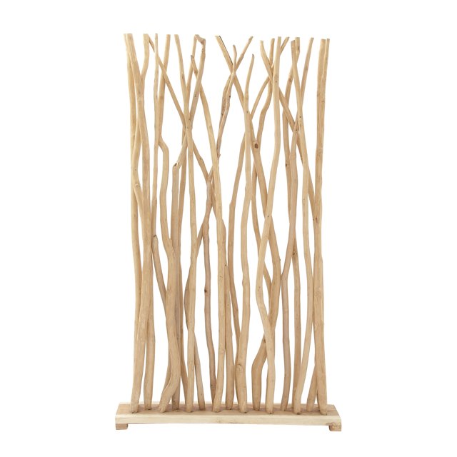 DecMode 40" x 80" Light Brown Teak Wood Tree Handmade Single Panel Room ...