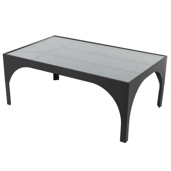 Free Shipping! DecMode Modern Black Metal Geometric Coffee Table with ...