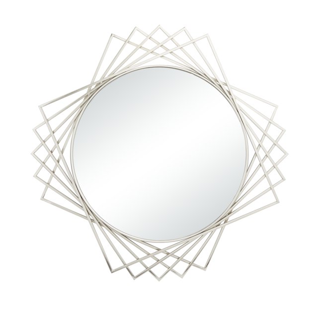 DecMode 42" x 42" Silver Geometric Wall Mirror - Walmart Business Supplies