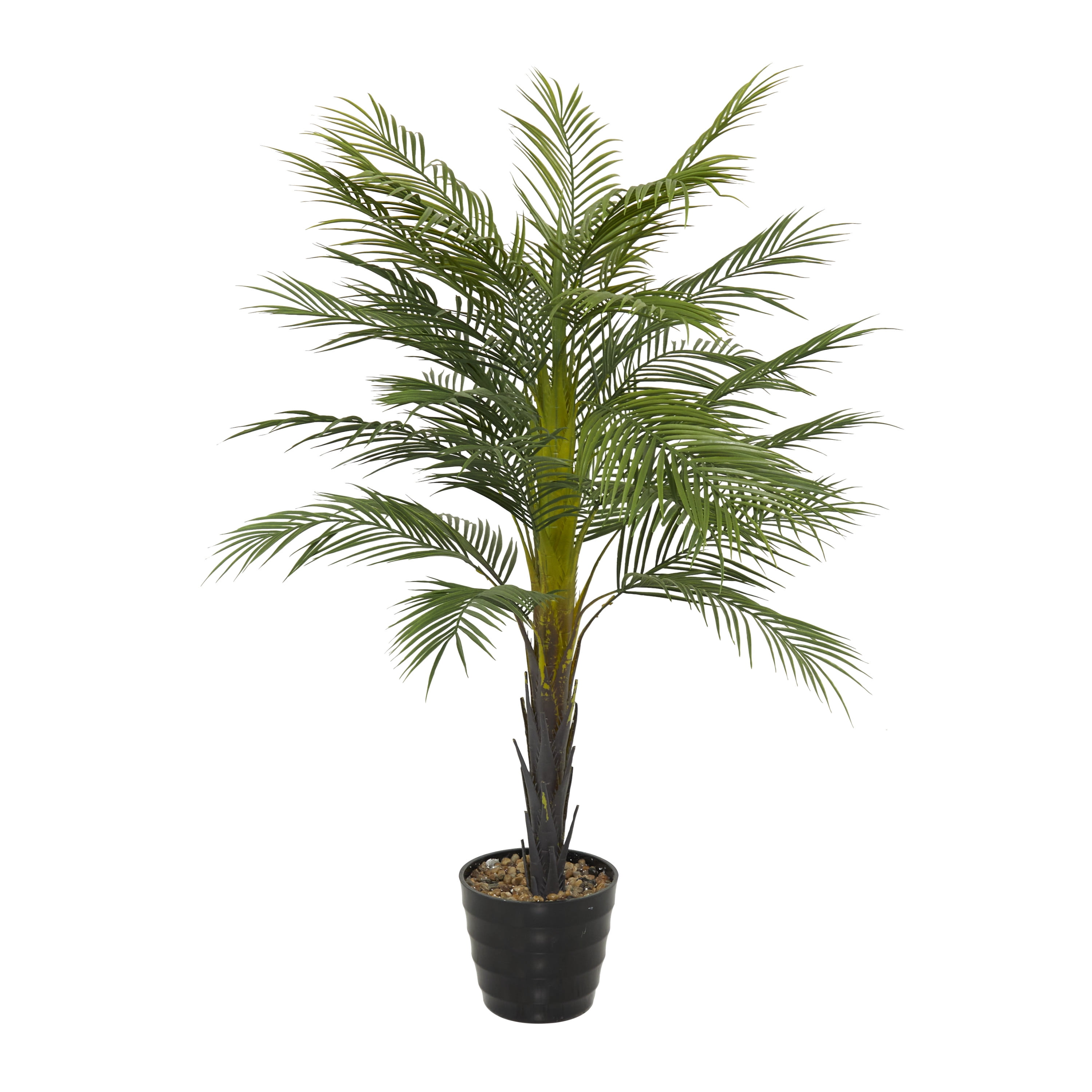 DecMode 43" Artificial Areca Palm Tree in Realistic Leaves and Black ...
