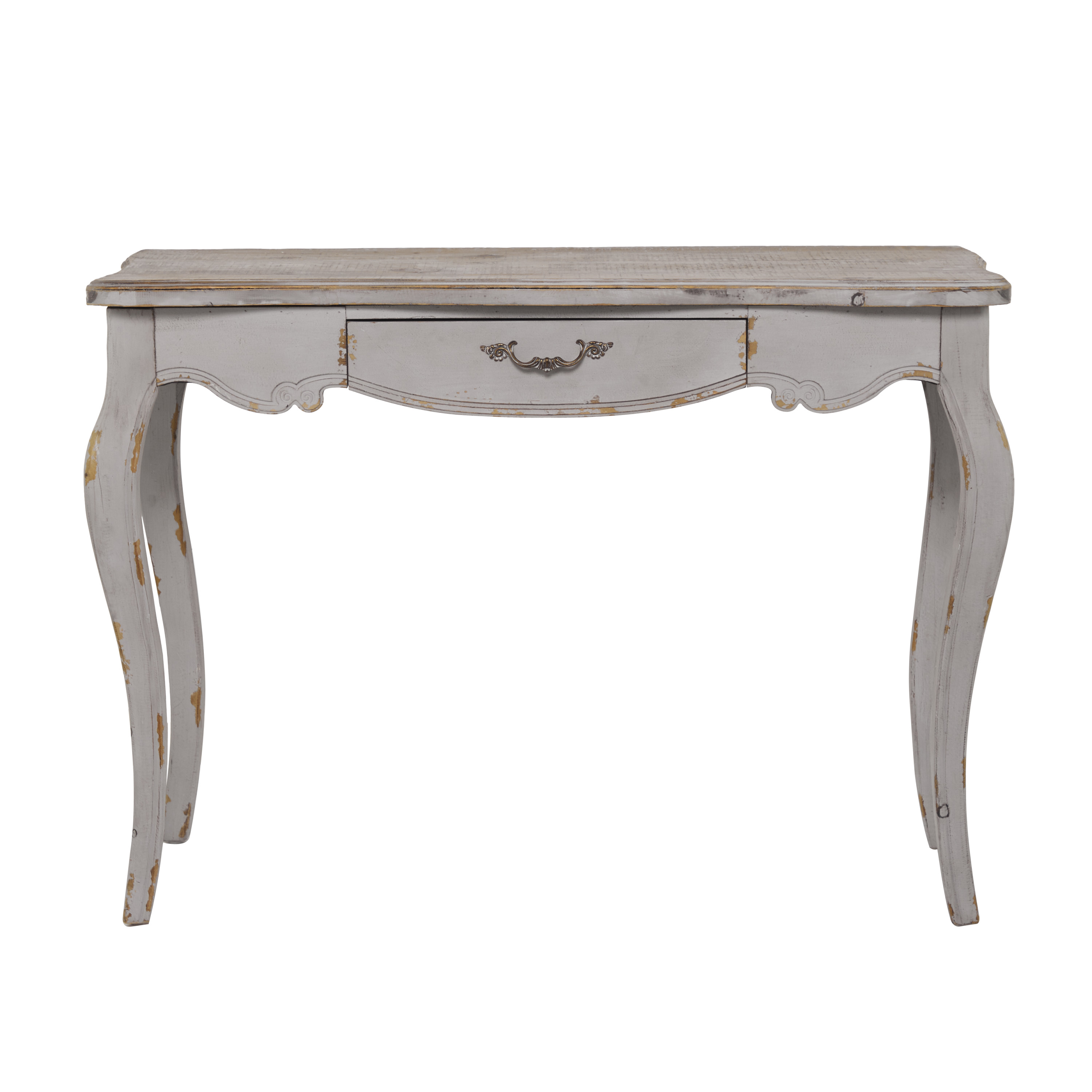 DecMode 43" x 31" Gray Wood Single Drawer Console Table, 1-Piece ...