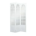 DecMode 44" x 72" White Wood Hinged Foldable Partition 3 Panel Room ...