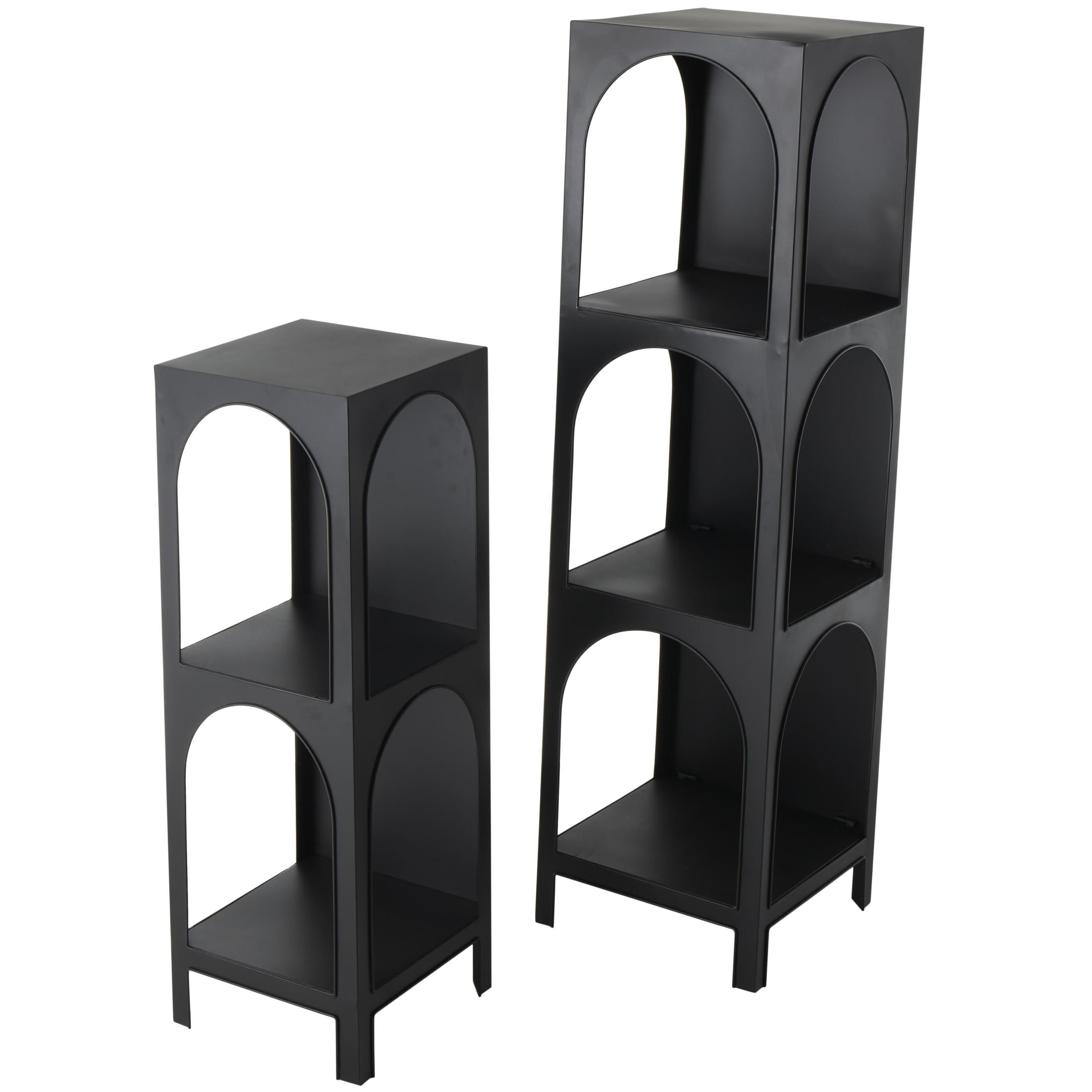 DecMode 5-Tier Shelving Unit - Black Metal Display Shelf - Walmart.com