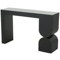 DecMode 47" x 30" Black Metal Geometric Console Table with Stacked Arched Table Leg, 1-Piece ...