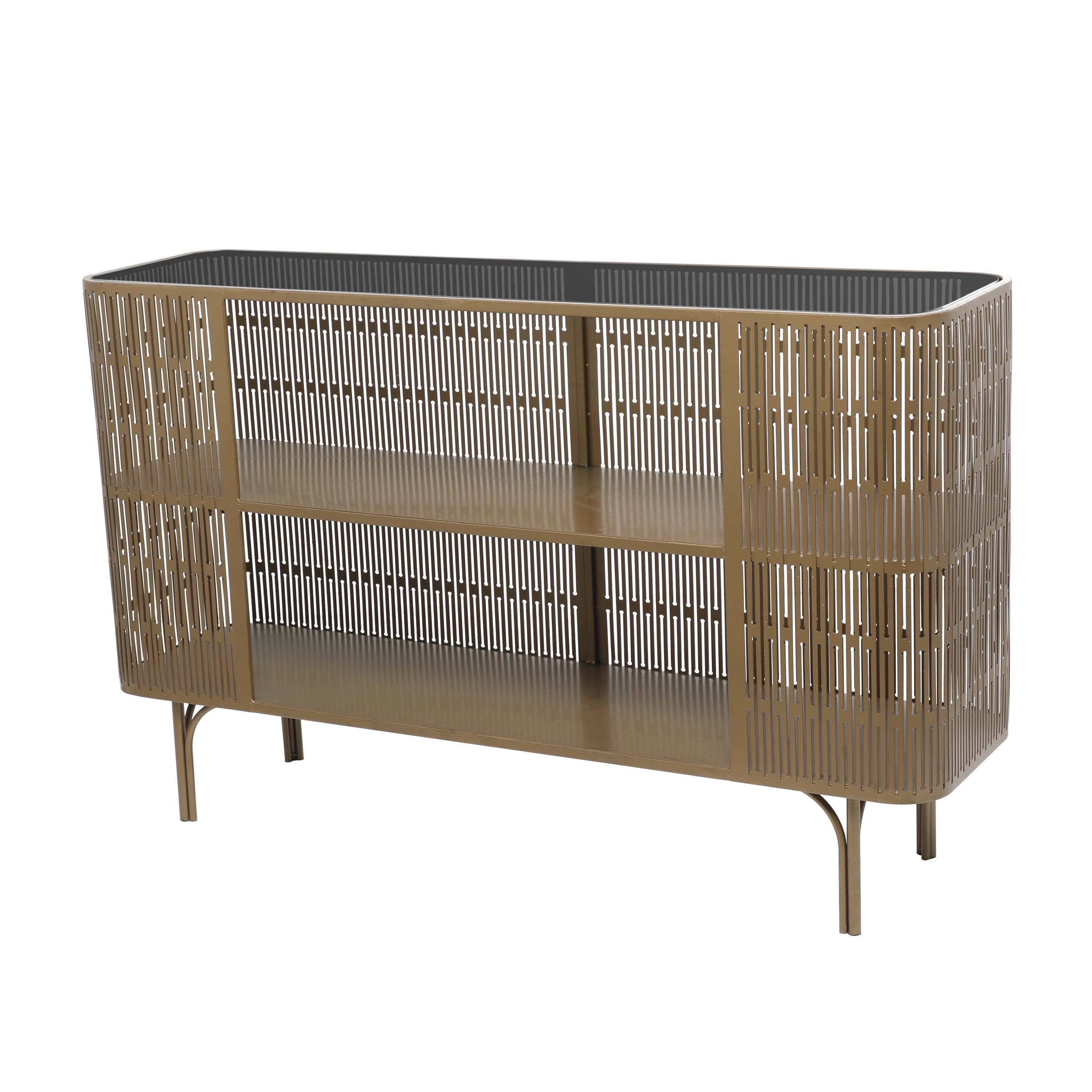DecMode Gold Metal Art Deco Console Table - 47 x 30 - Walmart.com