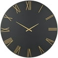 DecMode 48" Black Metal Wall Clock with Gold Hands and Numbers ...