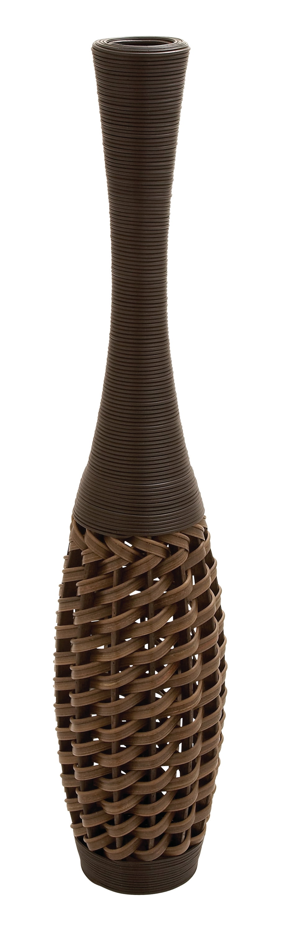 DecMode 48" Tall Woven Floor Brown Rattan Vase - Walmart.com