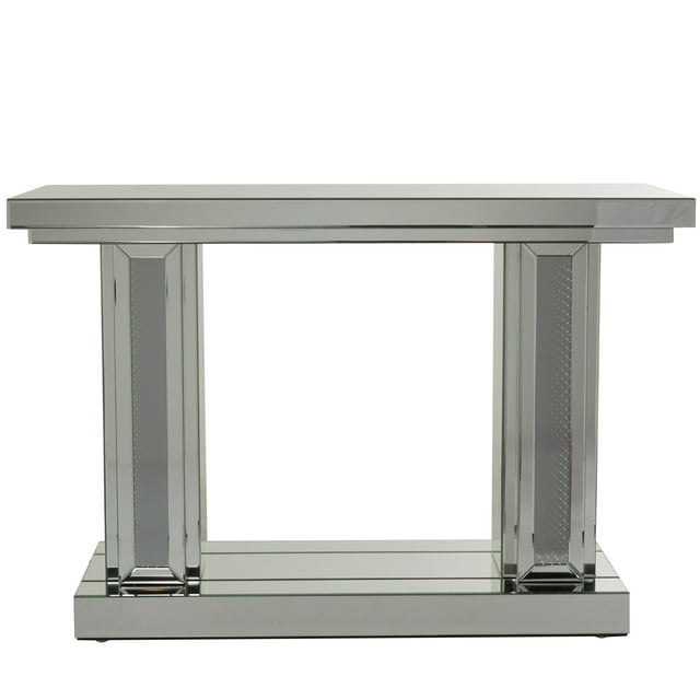 DecMode 48" x 32" Silver Wood Mirrored Console Table, 1-Piece - Walmart.com