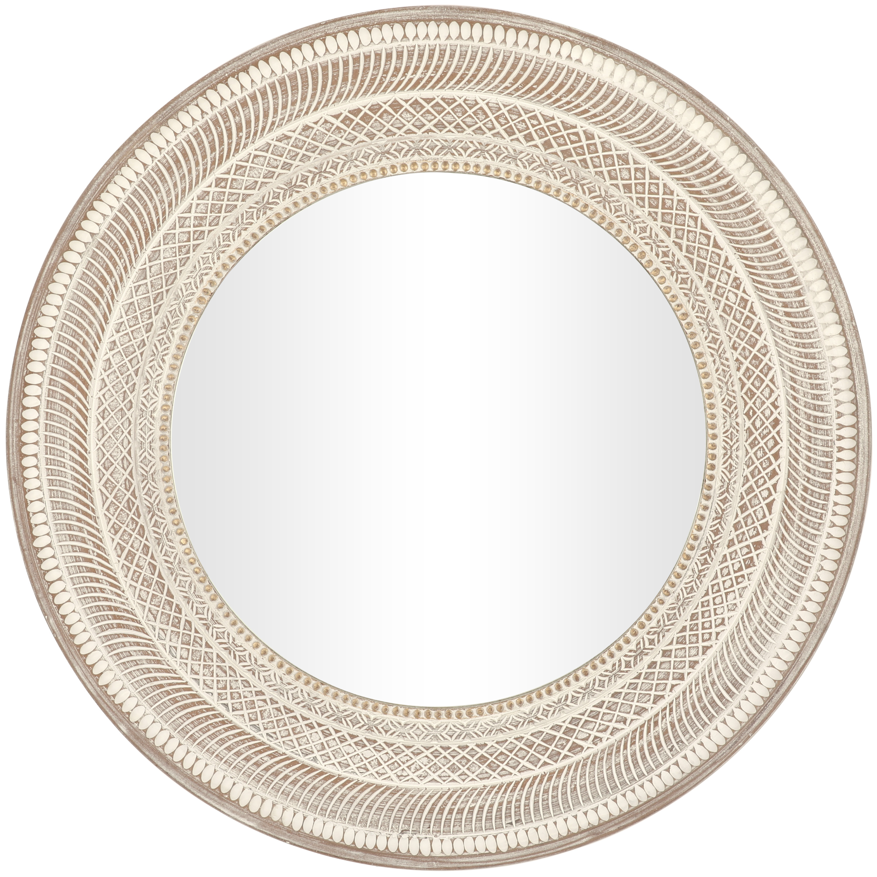 DecMode 48" x 48" Brown Handmade Intricately Carved Geometric Wall ...