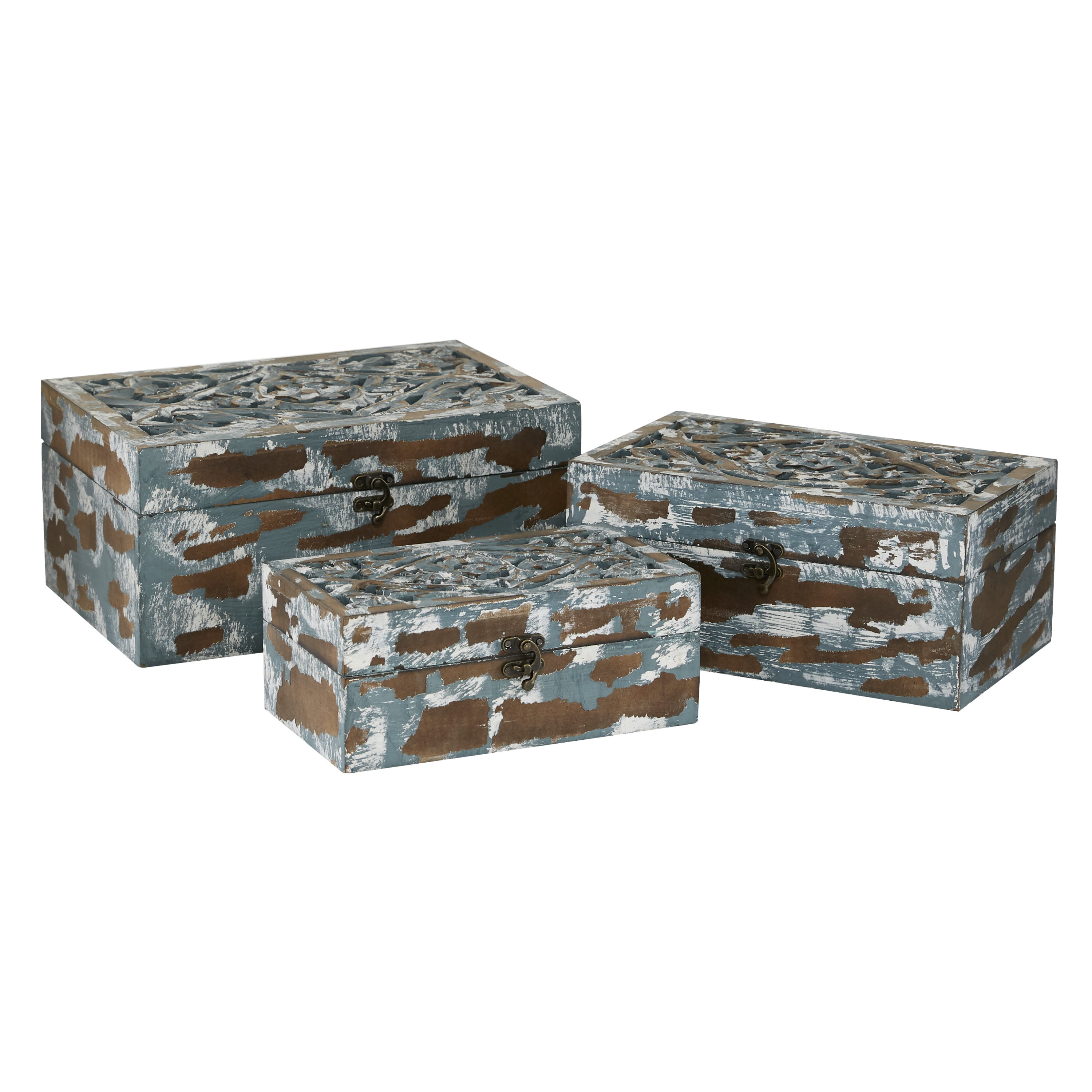 DecMode Wood Cottage Box Set - Mango Wood Jewelry Organizer - Walmart.com