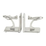 DecMode 5" Airplane Silver Aluminum Bookends (Set of 2) - Walmart.com