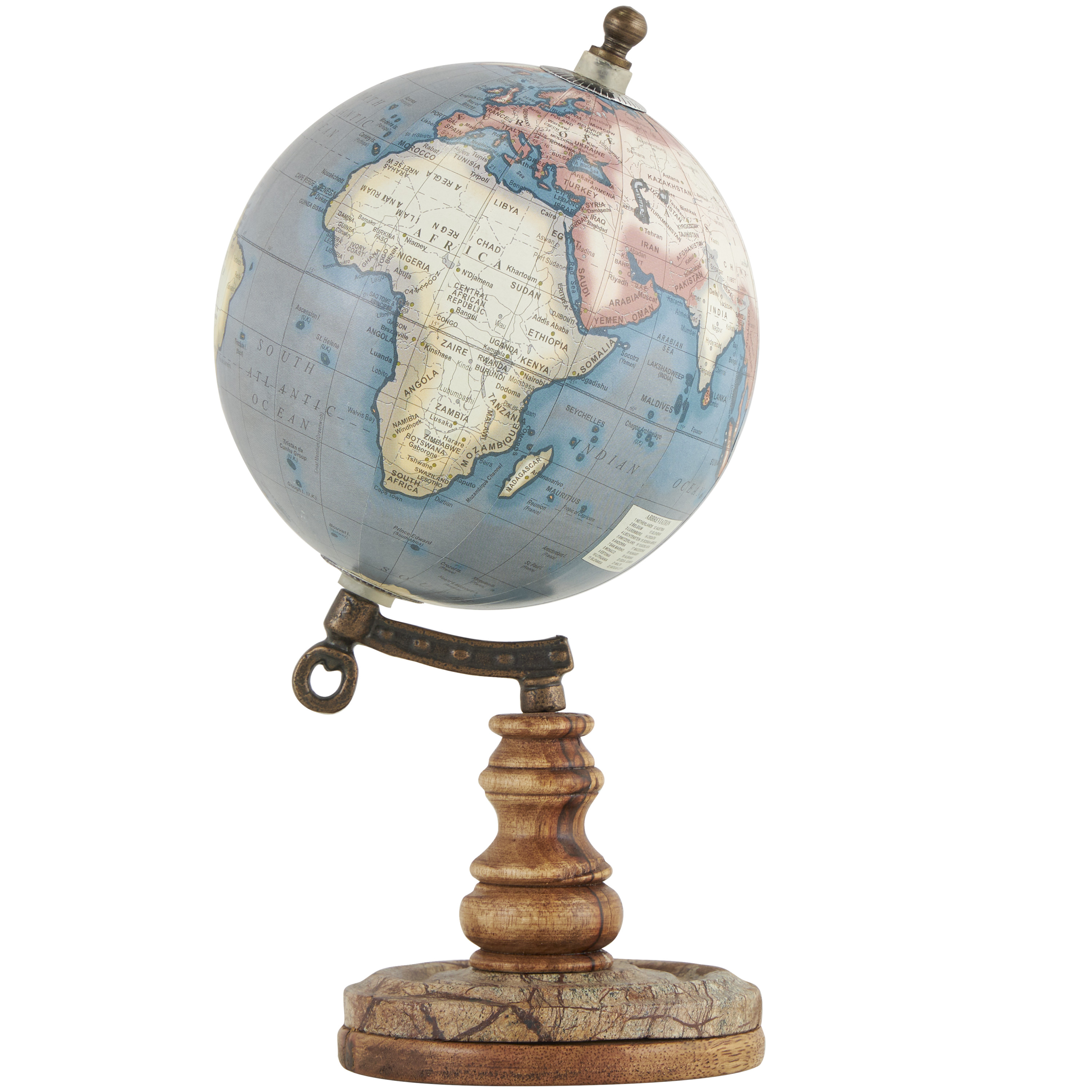 Decmode Modern 7 Inch Resin And Wood Decorative Lattice Globe ...