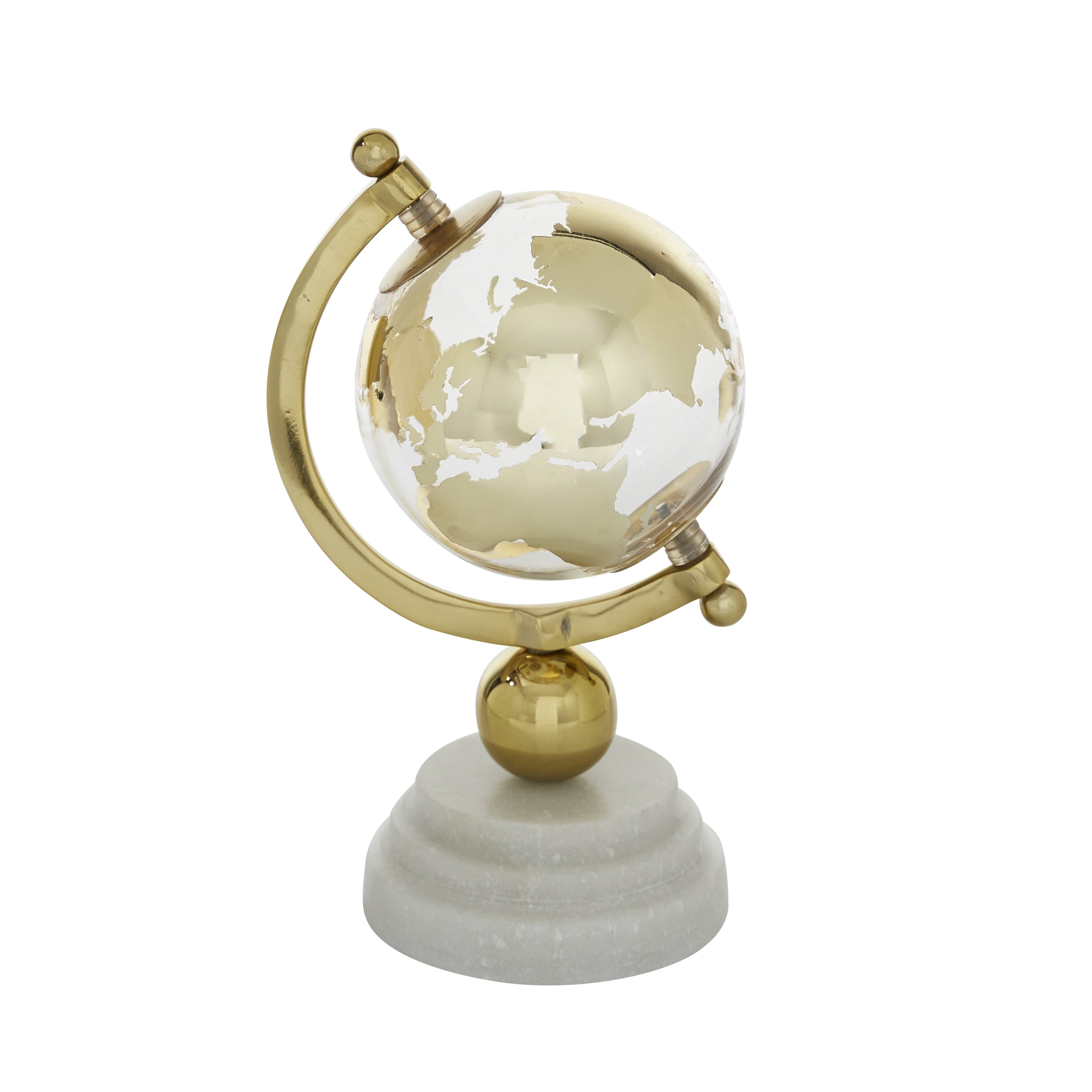 DecMode 5" Gold Globe with Marble Base and White Base - Walmart.com
