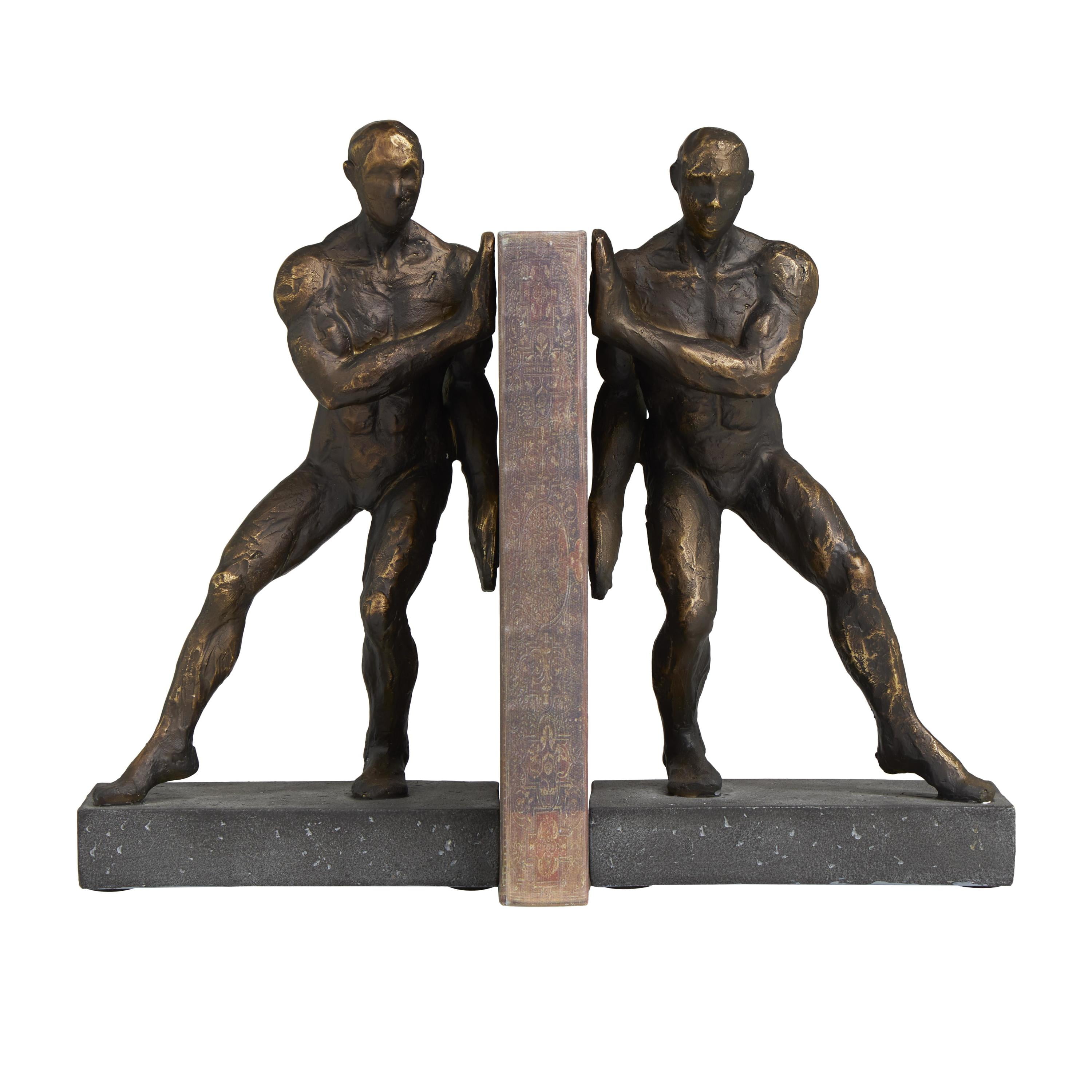 DecMode 5" People Bronze Polystone Bookends (Set of 2) - Walmart.com