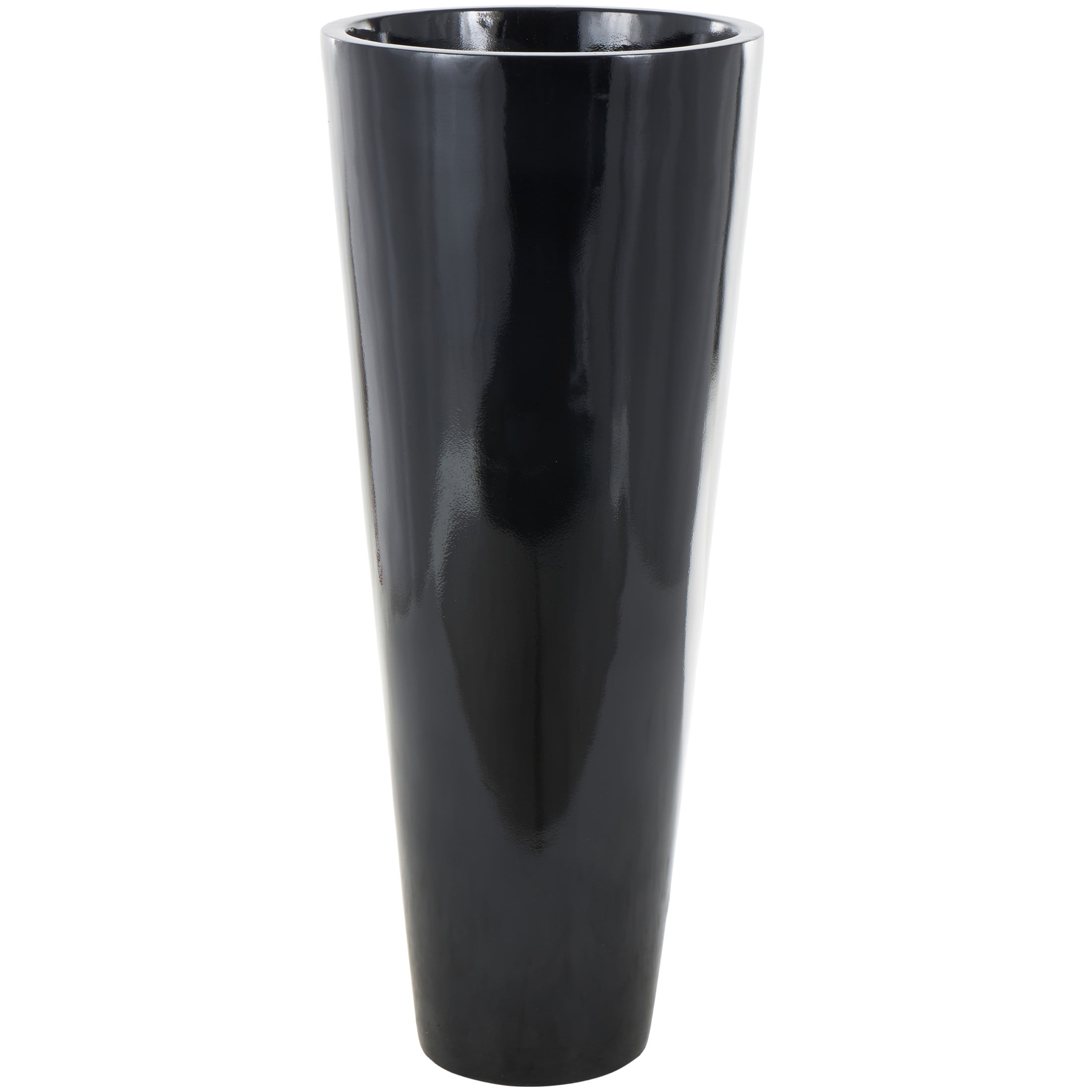 DecMode 50" Floor Black Fiberglass Vase - Walmart.com