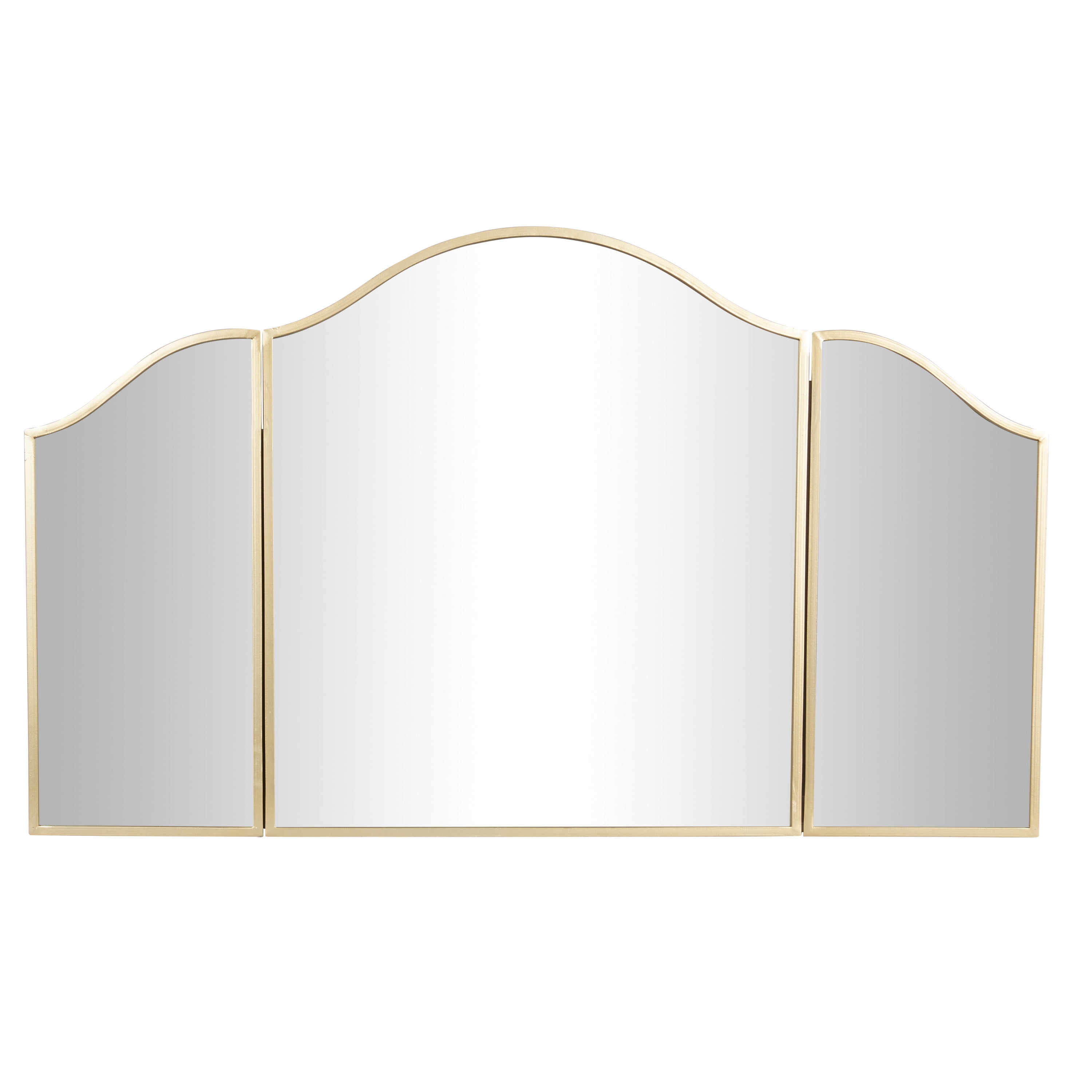DecMode 53" x 31" Gold Arched Wall Mirror with Folding Sides - Walmart ...