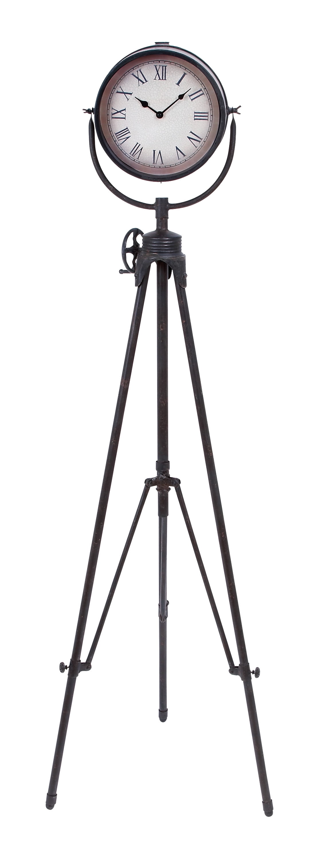 DecMode 57" Black Metal Tall Tripod Clock - Walmart.com