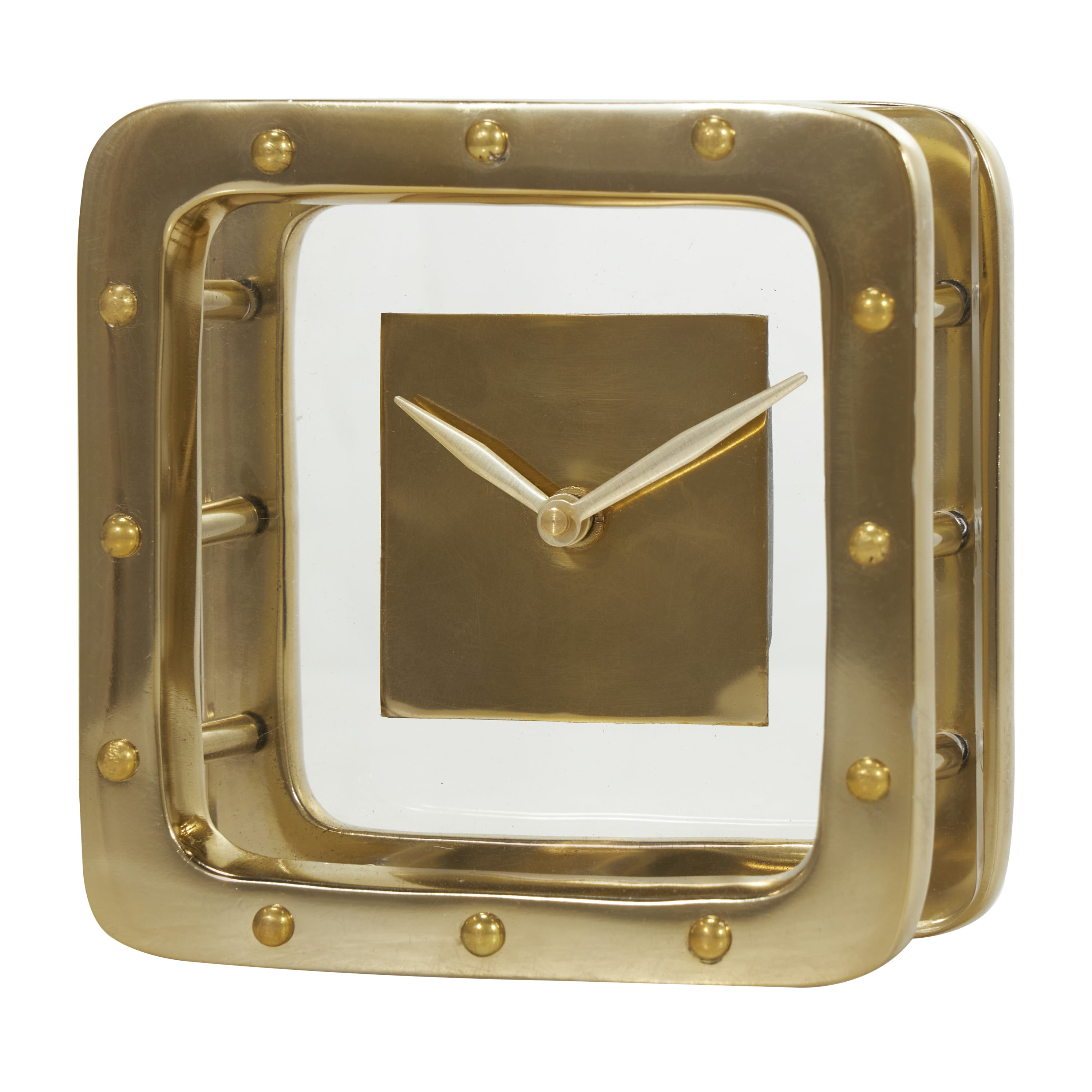 DecMode 6" Gold Aluminum Geometric Floating Clock - Walmart.com