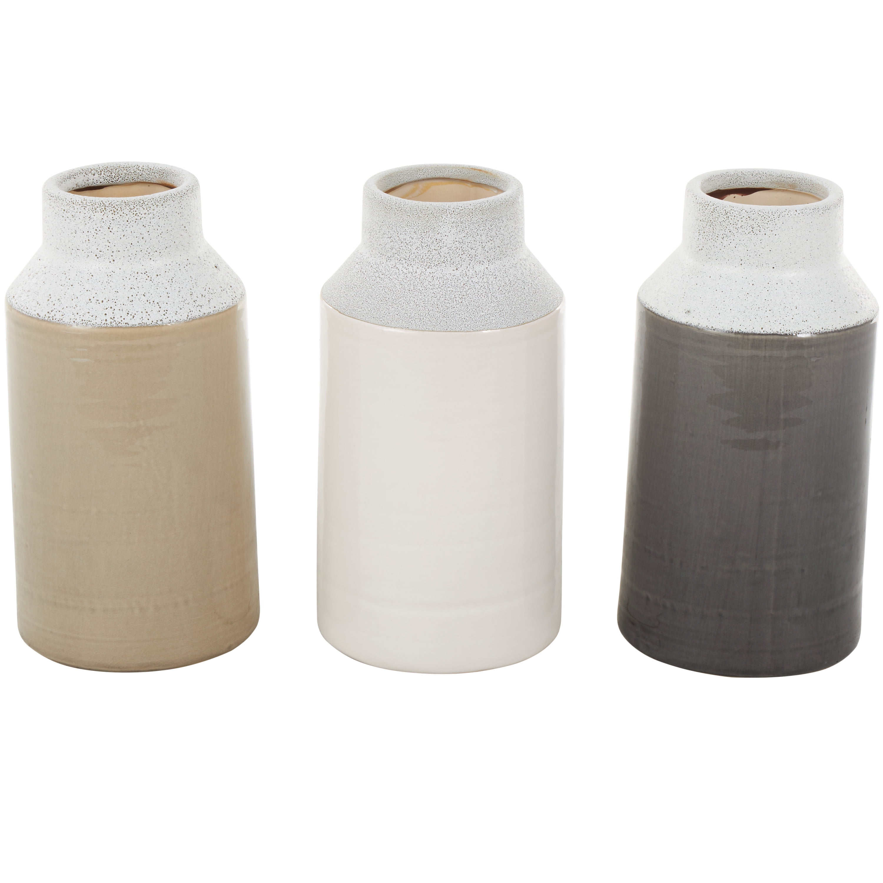 DecMode 6"W, 12"H Multi Colored Porcelain Ceramic Vase, Set of 3 ...