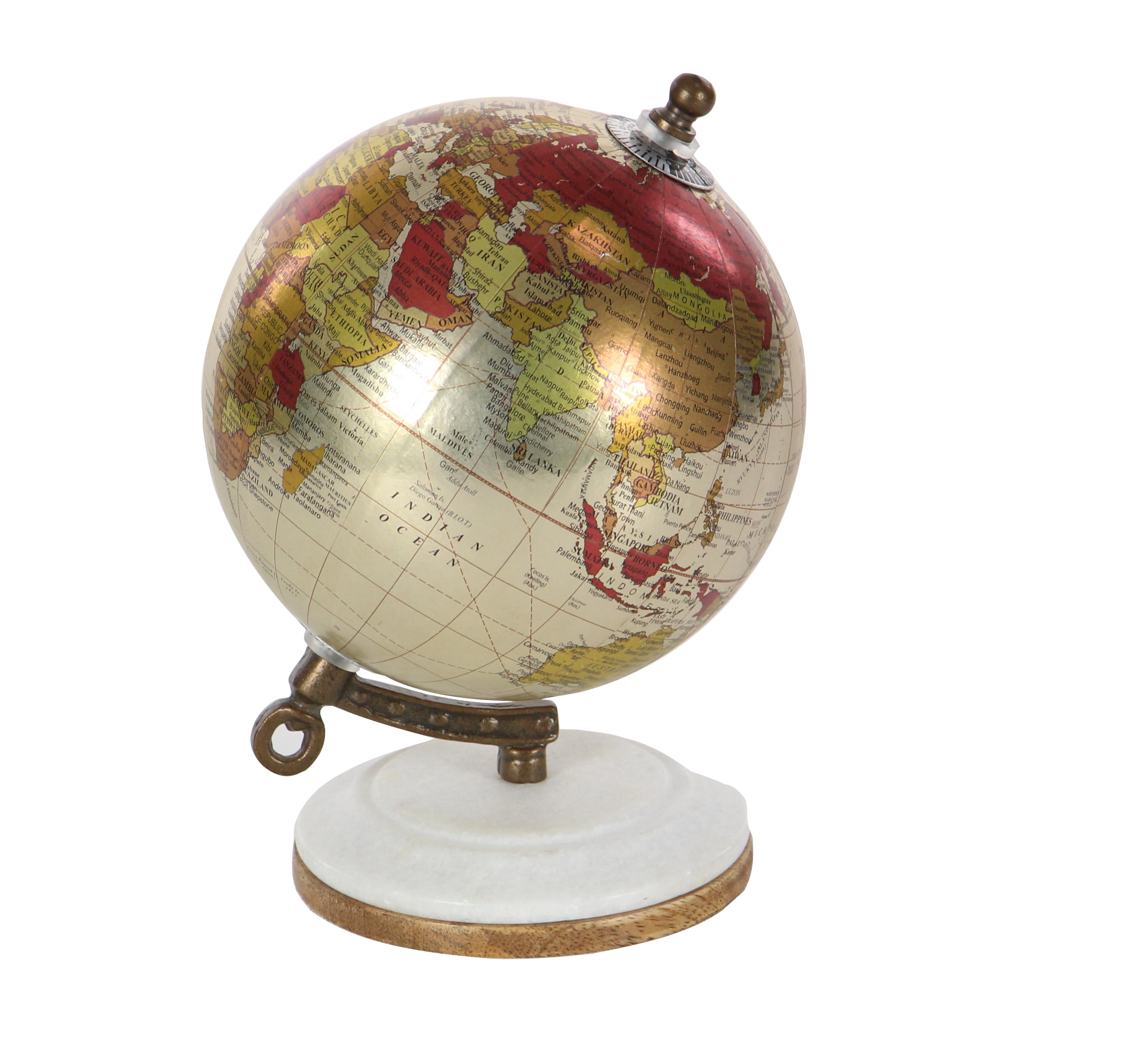 DecMode 6" White Globe with Marble Base - Walmart.com