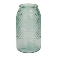 DecMode 13" Spanish Blue Recycled Glass Vase - Walmart.com