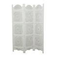 Free Shipping! DecMode 60x72 White Wood Floral Folding Room Divider ...