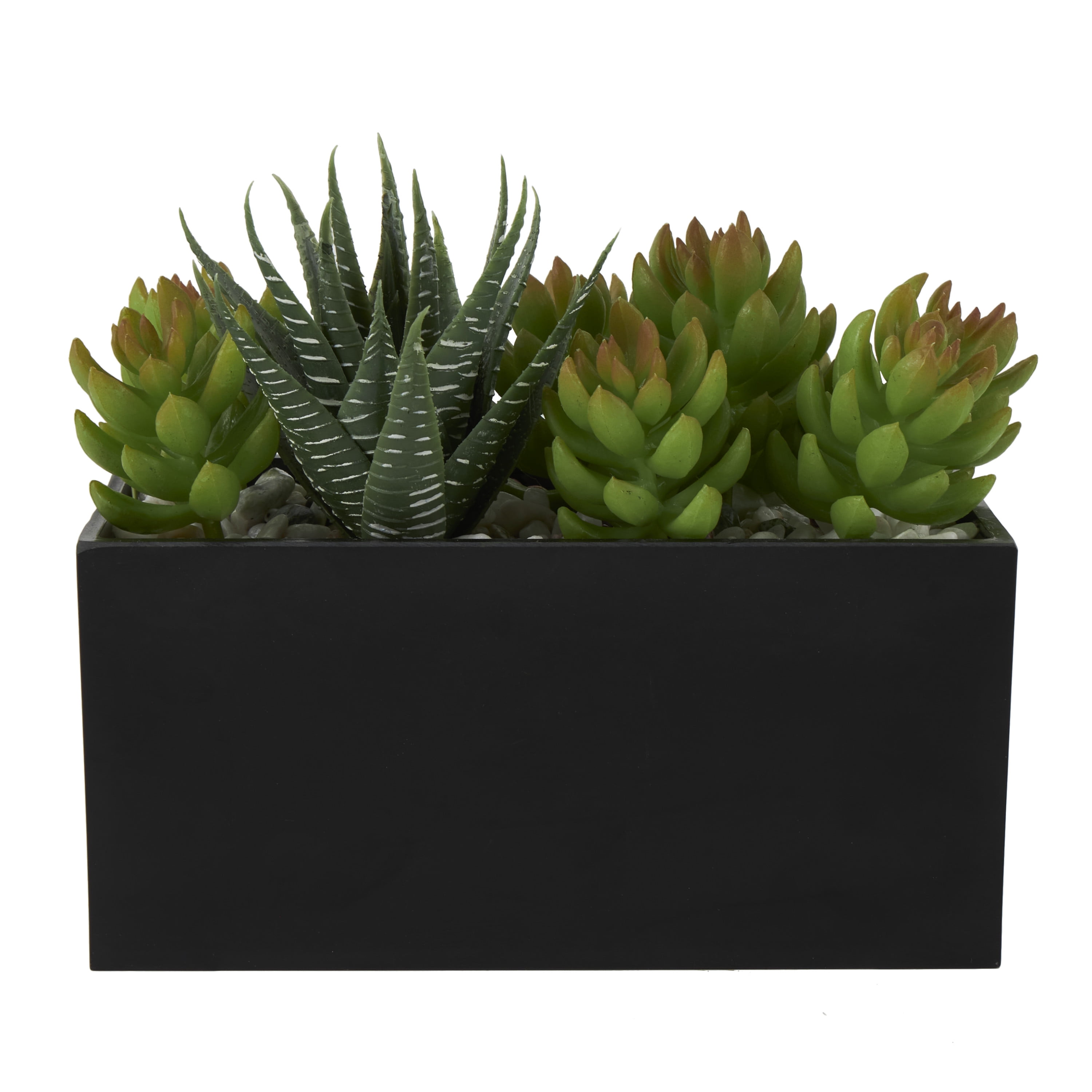 DecMode 7in Artificial Plant in Black Melamine Pot - Realistic Faux ...