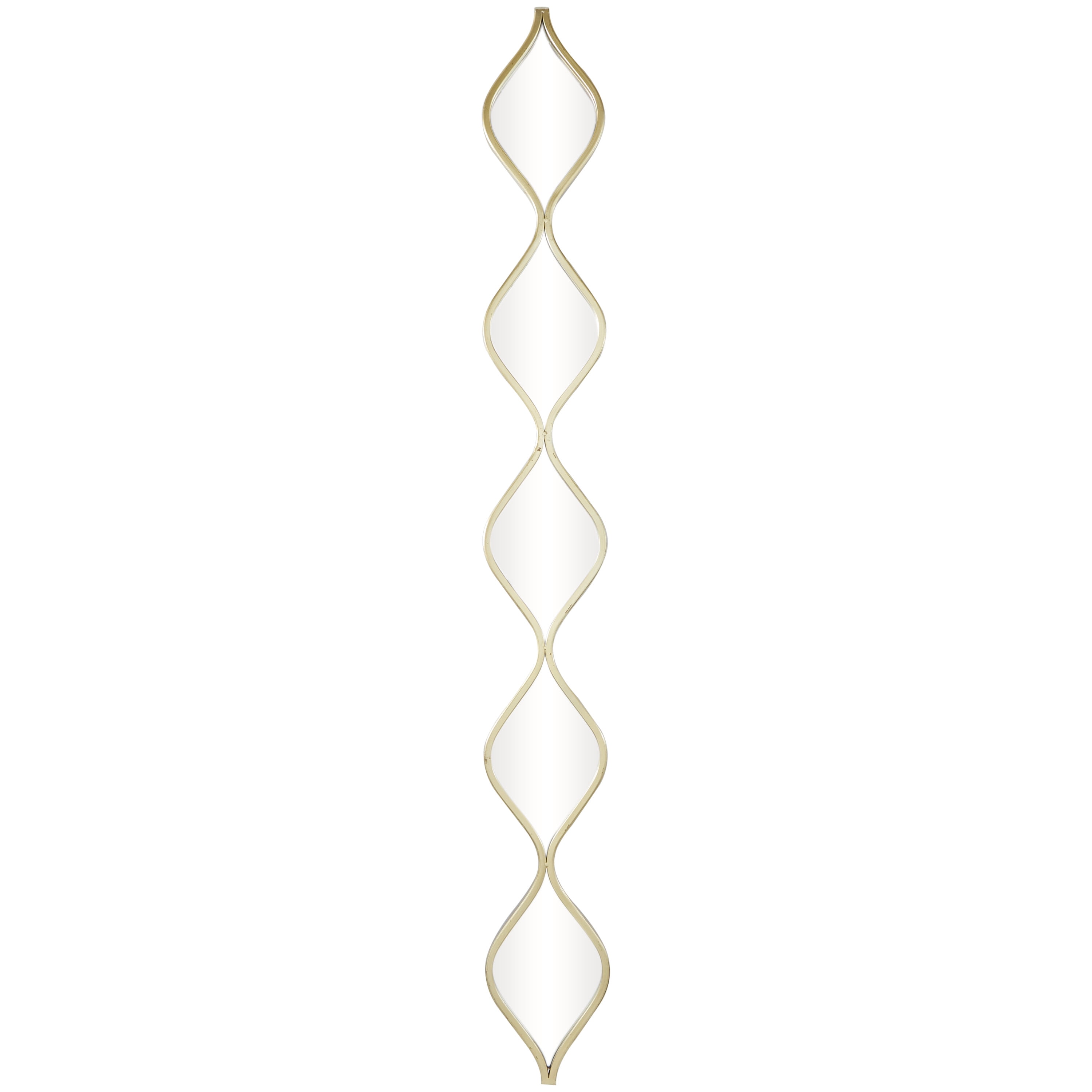 DecMode 7" x 59" Gold Slim Stacked Chain 5 Layer Wall Mirror with Tear ...