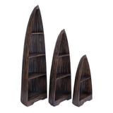 DecMode Brown Wood Boat Display Shelf, 9-Tier Shelving Unit, 3-Pieces ...