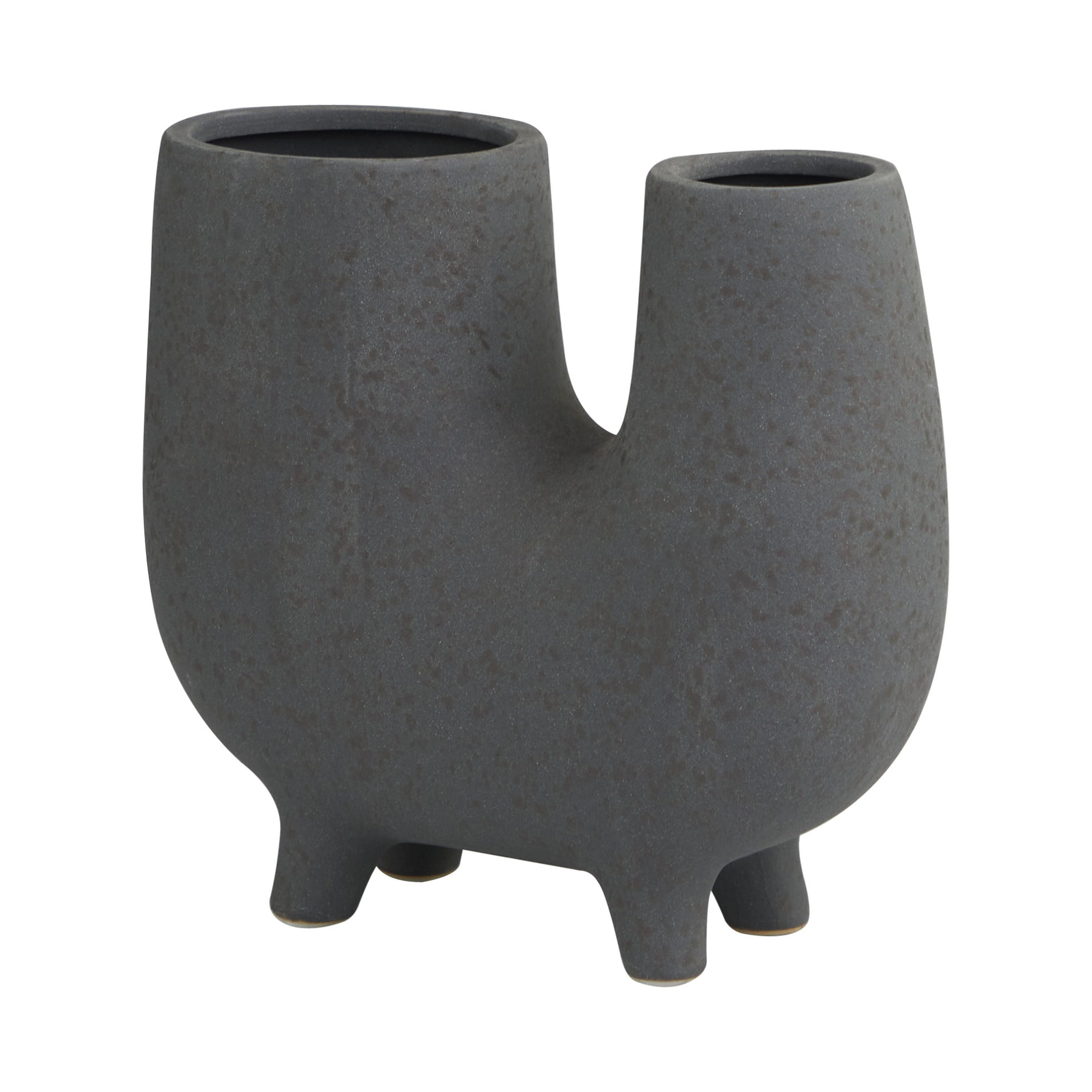 DecMode 8 Abstract U-Shaped Dark Gray Ceramic Vase - Walmart.com