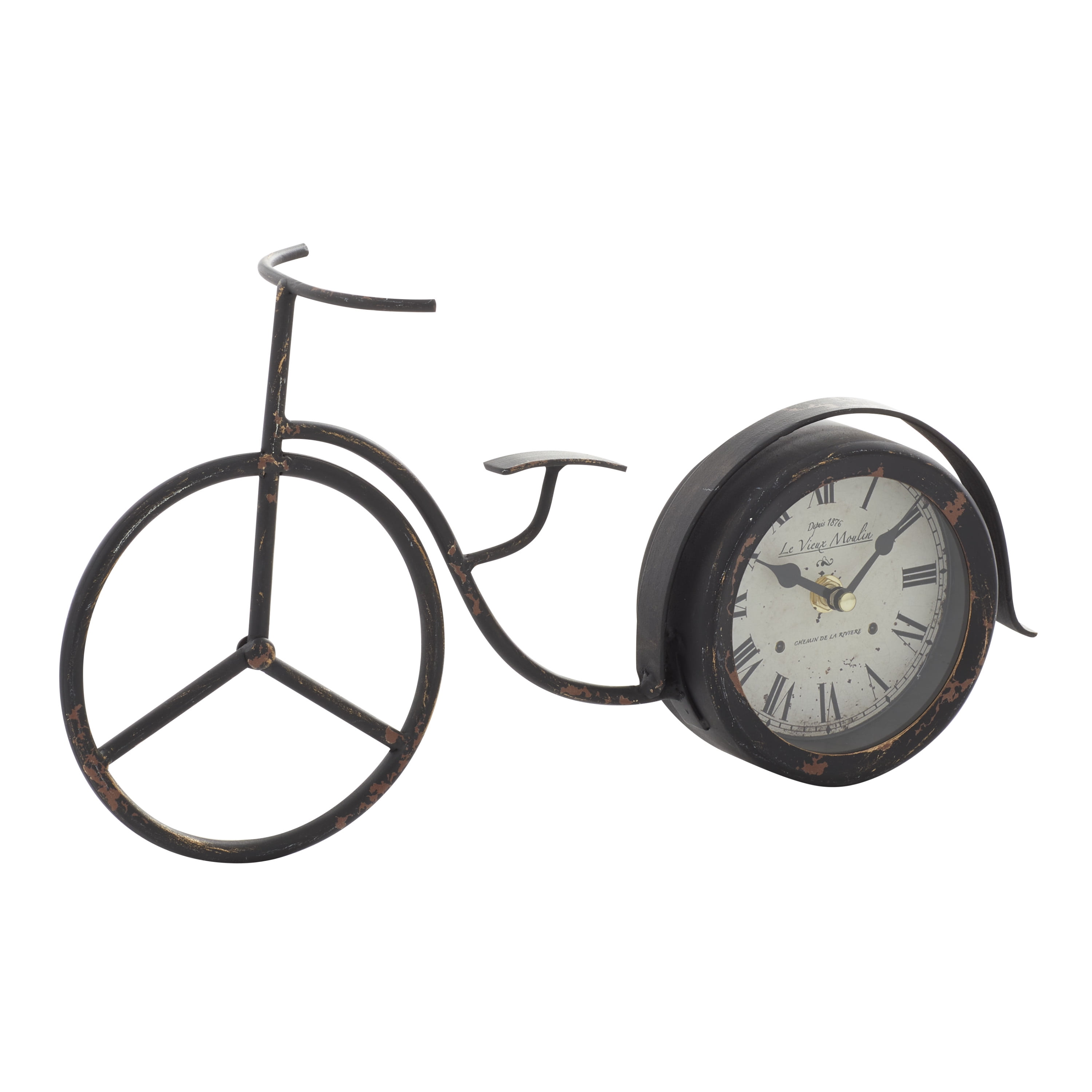 DecMode 8" Black Metal Bike Clock - Walmart.com