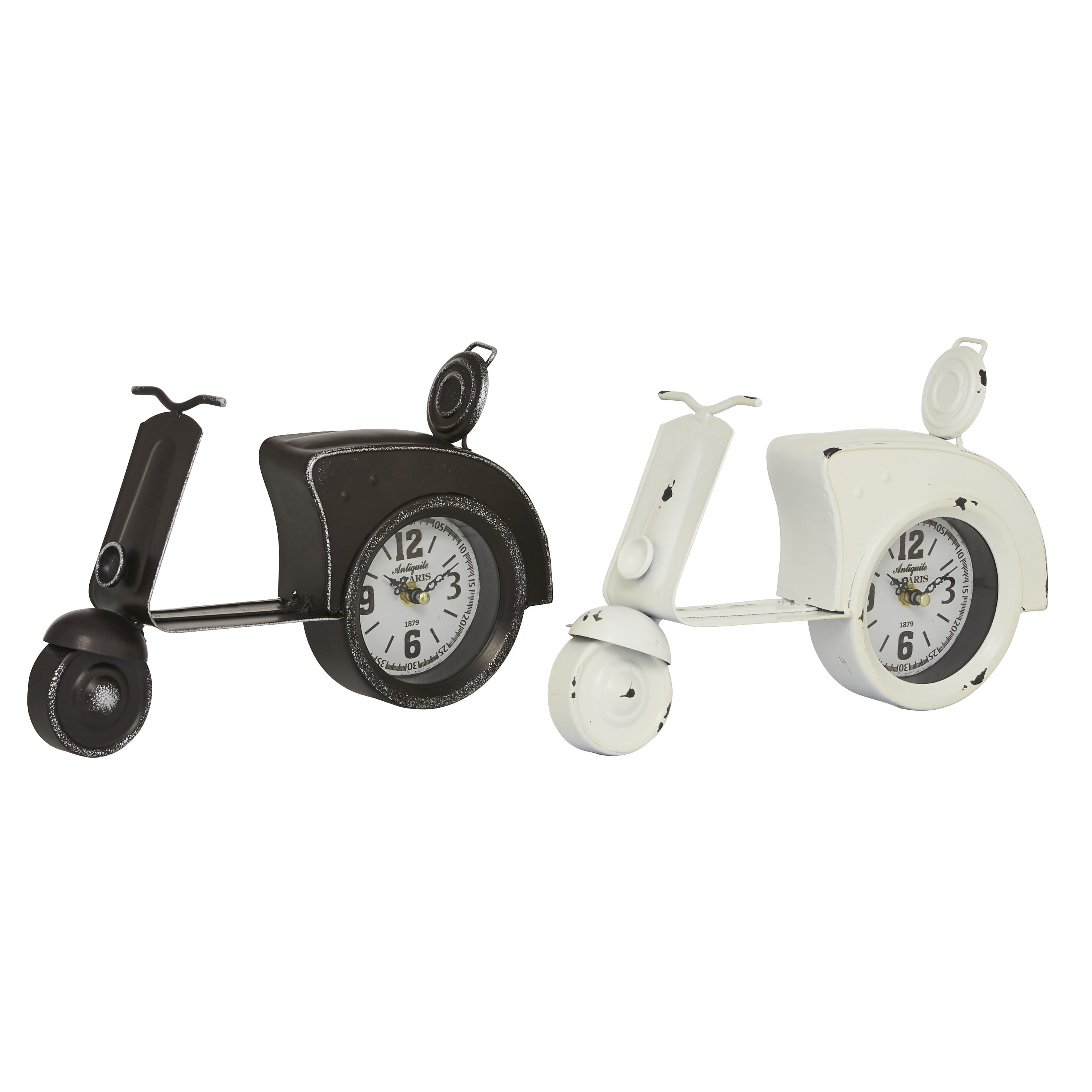 DecMode 8" Black Metal Bike Scooter Clock, Set of 2 - Walmart.com