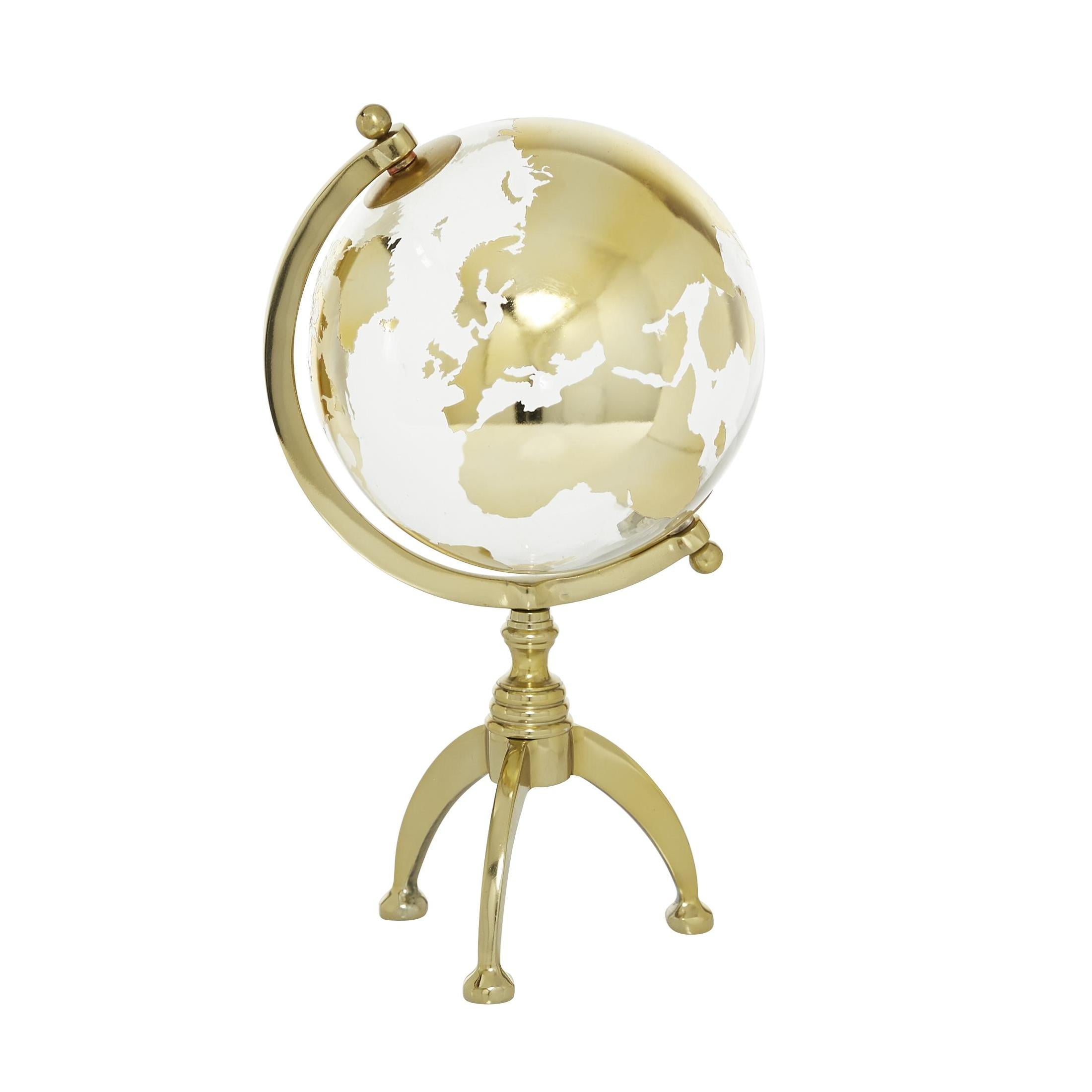 DecMode 8" Gold Globe with Tripod Base - Walmart.com