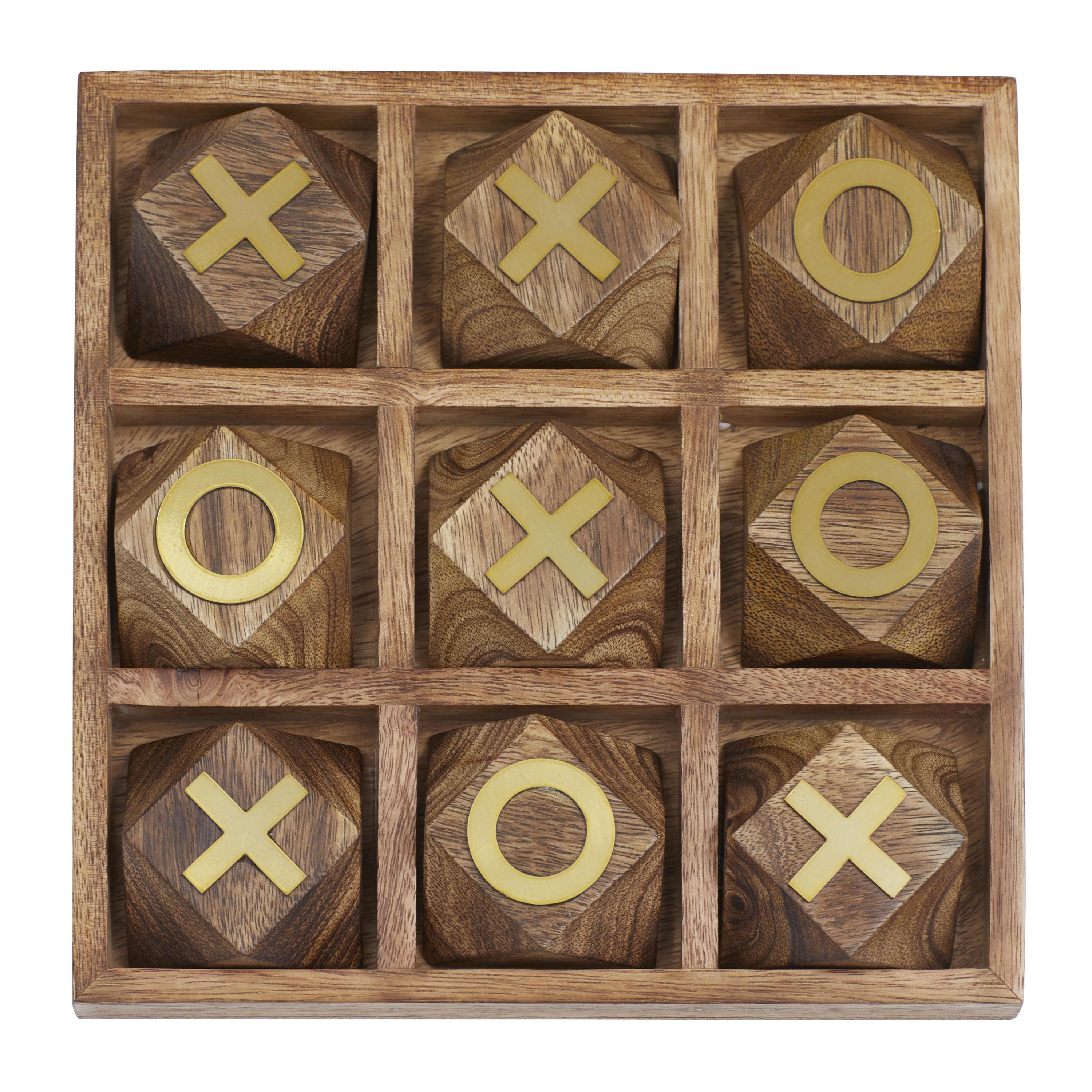 DecMode Tic Tac Toe Geometric Game - Stylish Wood Board Game - Walmart.com
