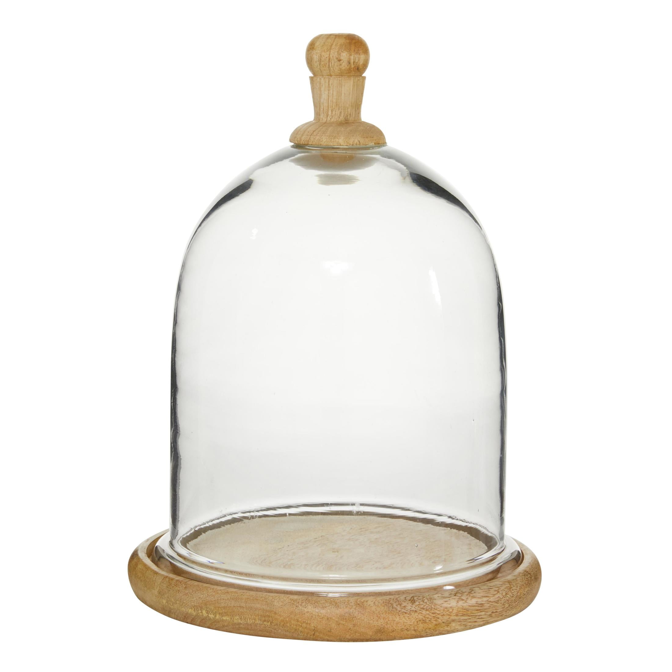 DecMode 8" x 11" Brown Glass Decorative Stand with Glass Lid, 1-Piece ...