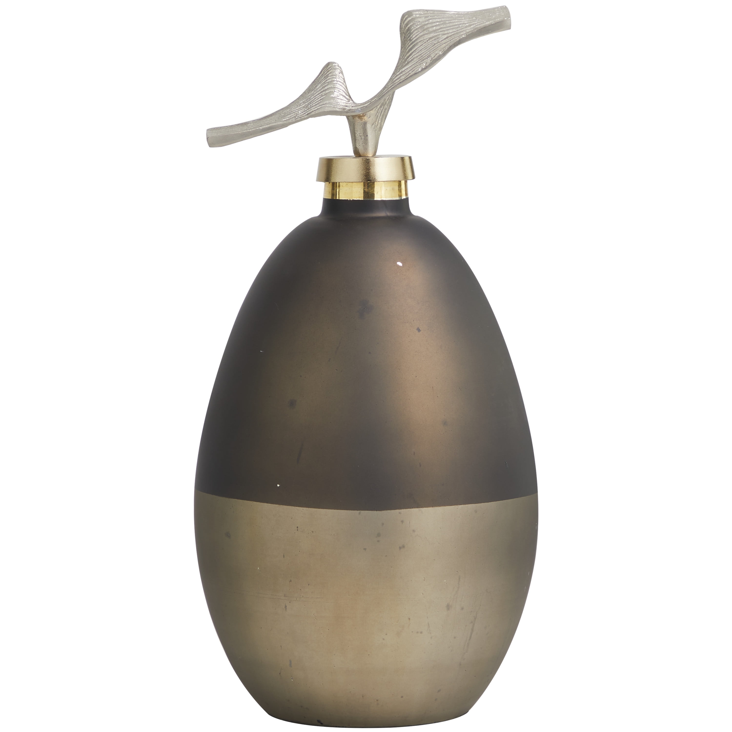 DecMode 8" x 17" Bronze Glass Abstract Colorblock Decorative Jars with ...