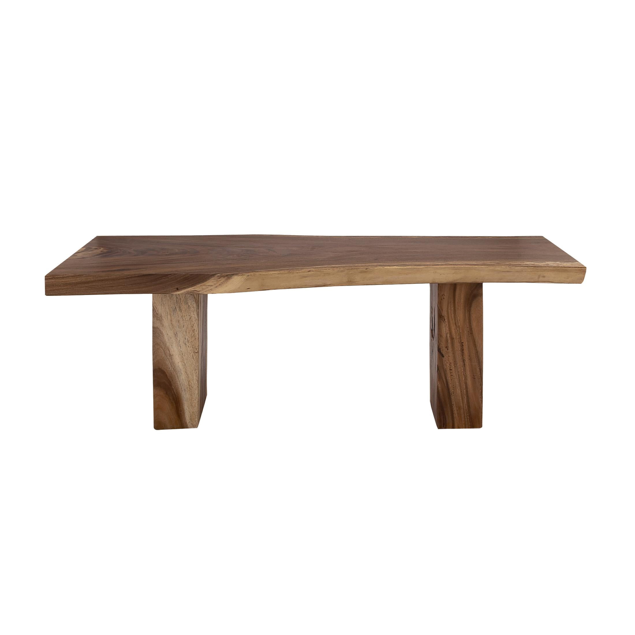 DecMode 86" x 30" Light Brown Wood Handmade Live Edge Dining Table, 1 ...