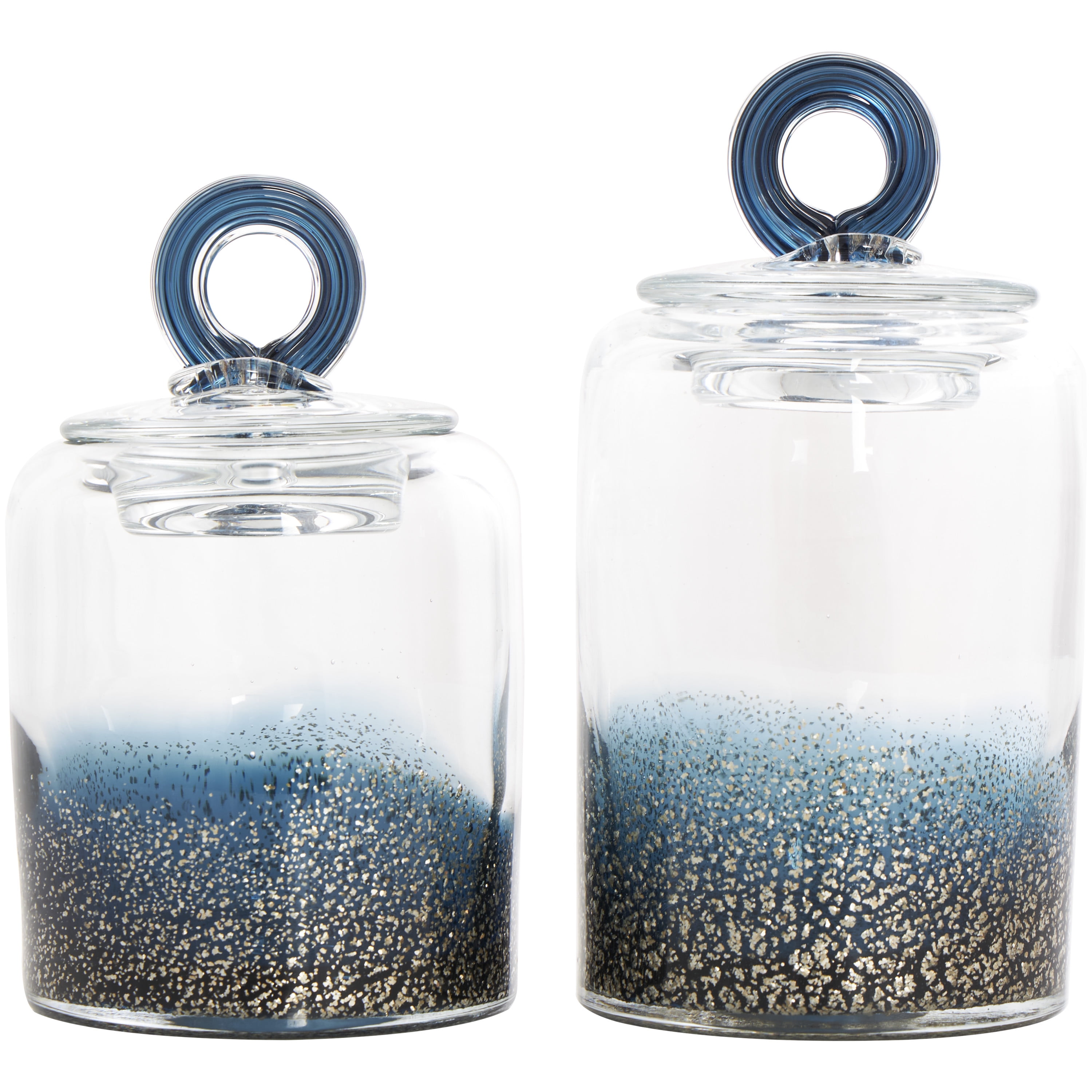 DecMode Blue Glass Decorative Jars - Coastal Style - Walmart.com