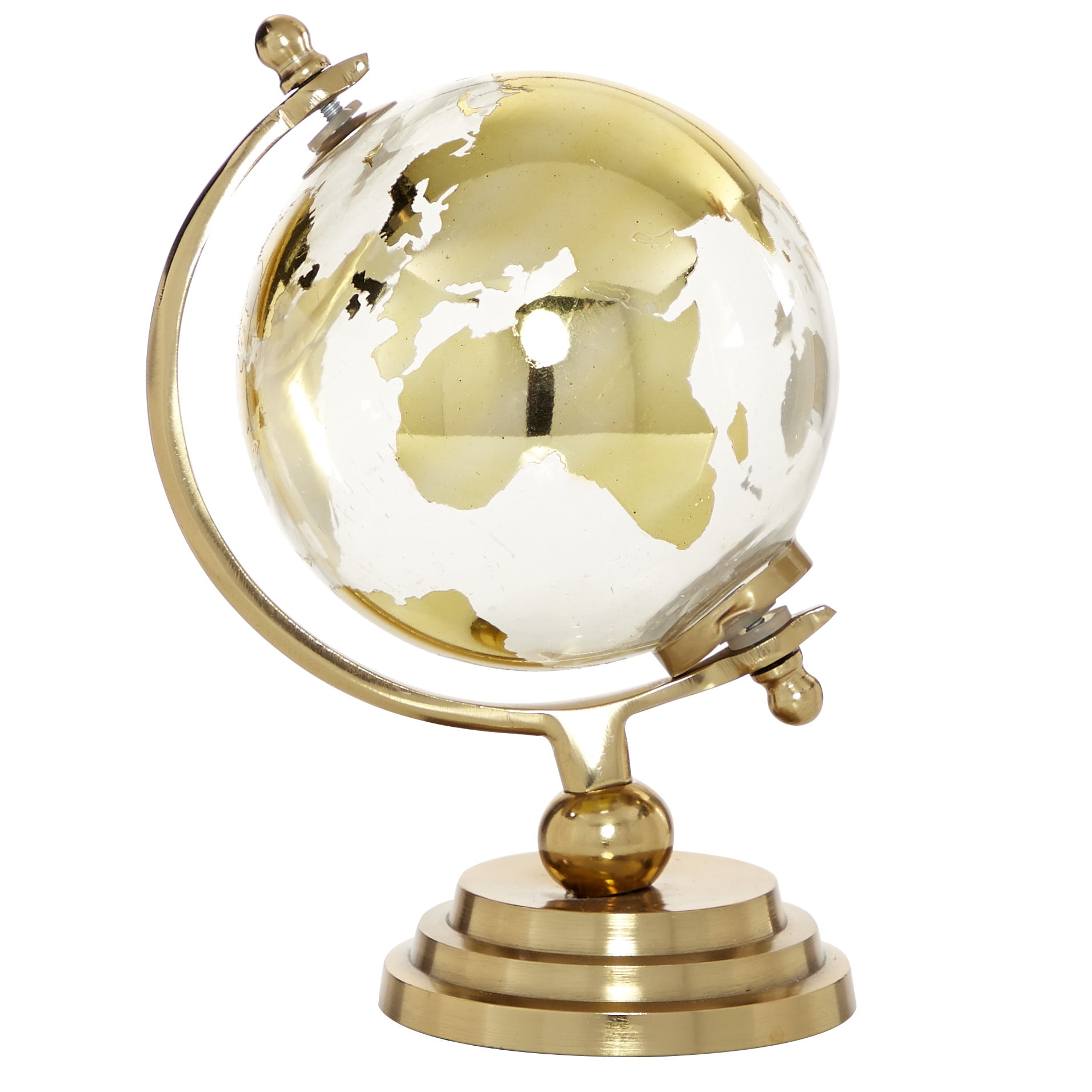 DecMode 9" Gold Globe with Tiered Base - Walmart.com