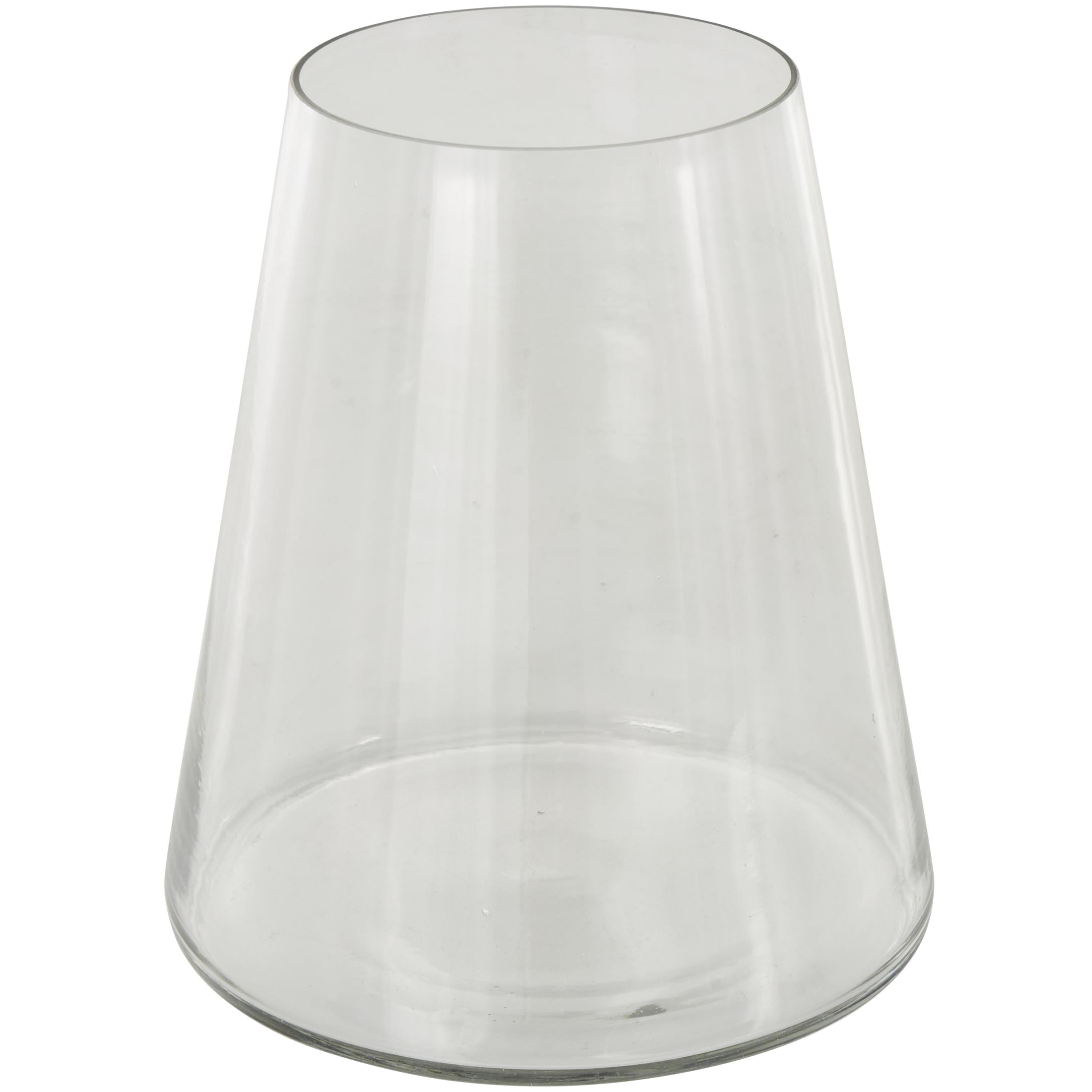 DecMode 9 Wide Cone Shaped Glass Vase - Home Decor - Walmart.com