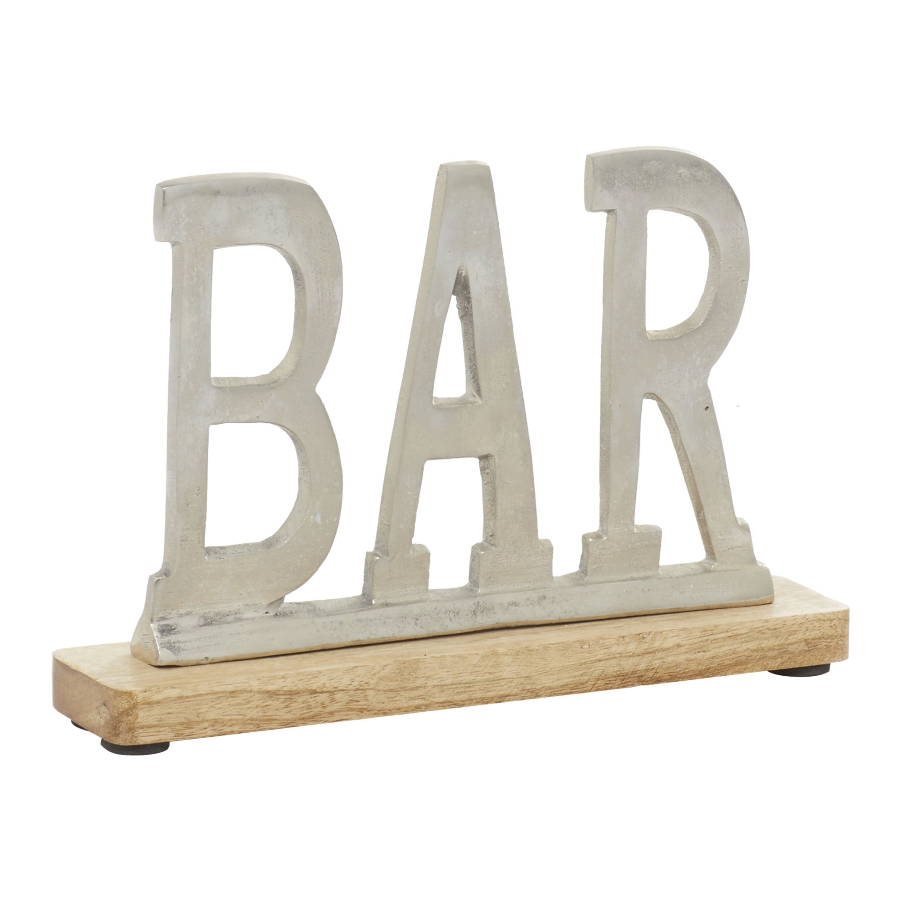 DecMode Bar Aluminum Decorative Sign with Wood Base, 1-Piece - Walmart.com