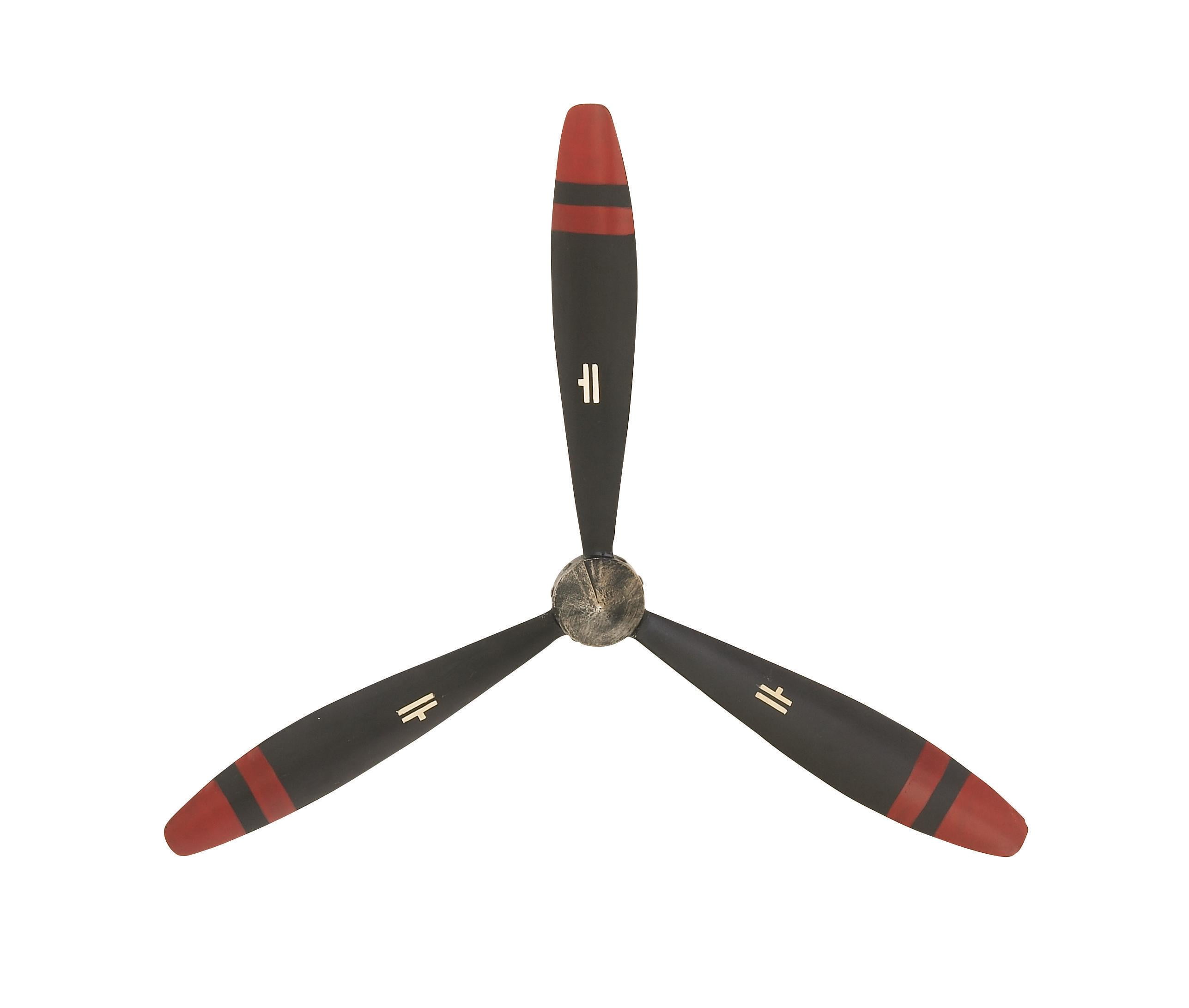DecMode Black Metal 3 Blade Airplane Propeller Wall Decor with Aviation ...