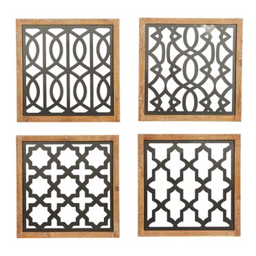 DecMode Black Metal Tall Cut-Out Leaf Wall Decor with Intricate Laser ...